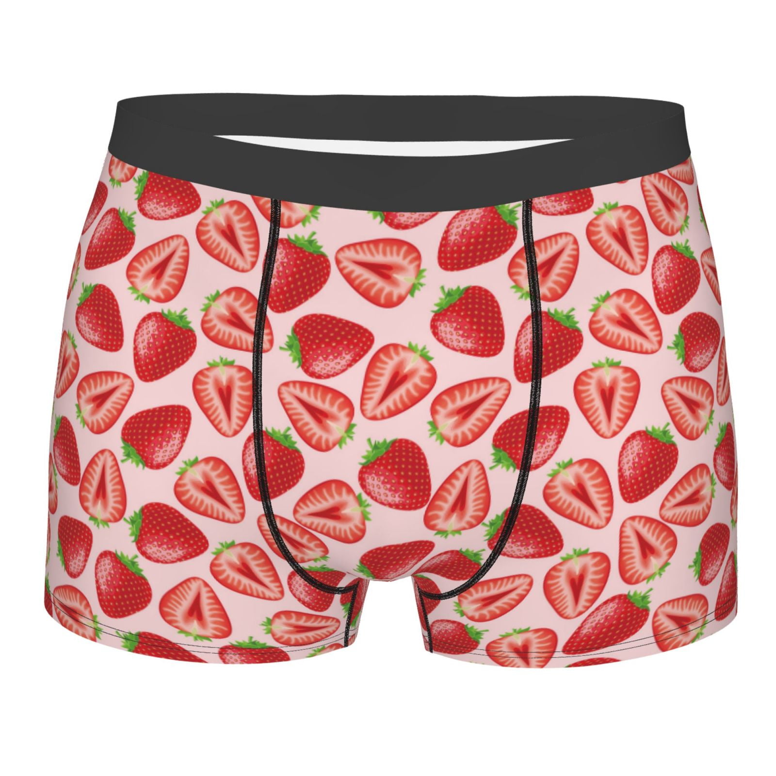 JUNZAN Cute Strawberry Mens Underwear Boxer Briefs for Men’s - Large ...