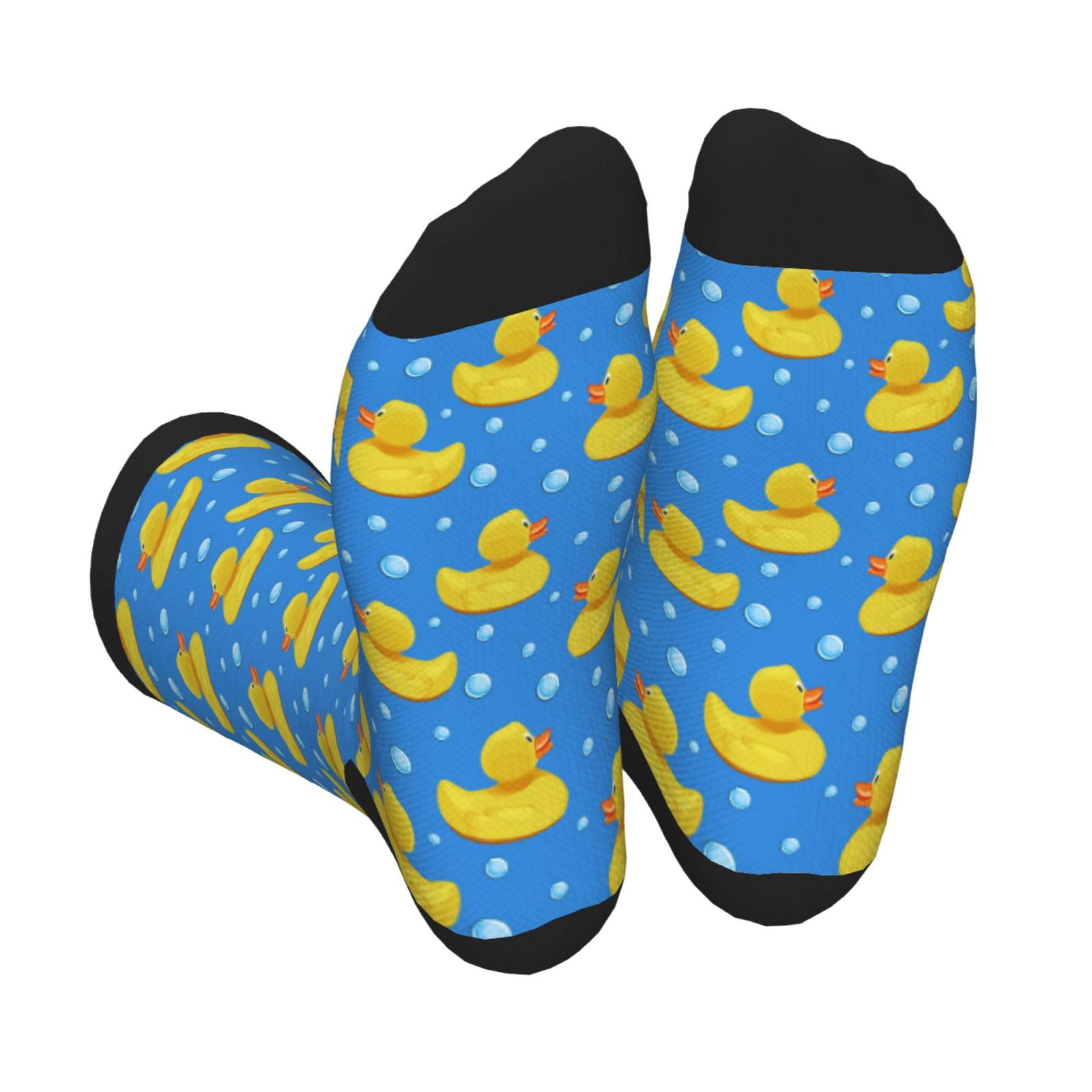 JUNZAN Cute Yellow Rubber Ducks Design Fun Novelty Knee Warmer High ...