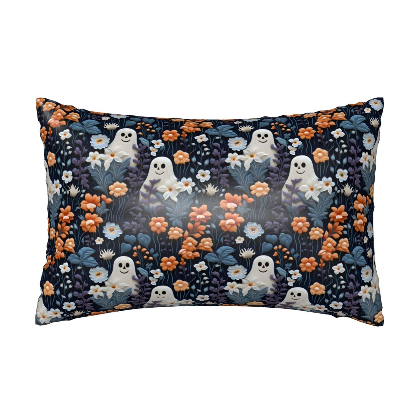 JUNZAN Cute ghost in the flowers Silk Pillowcase for Hair and Skin ...