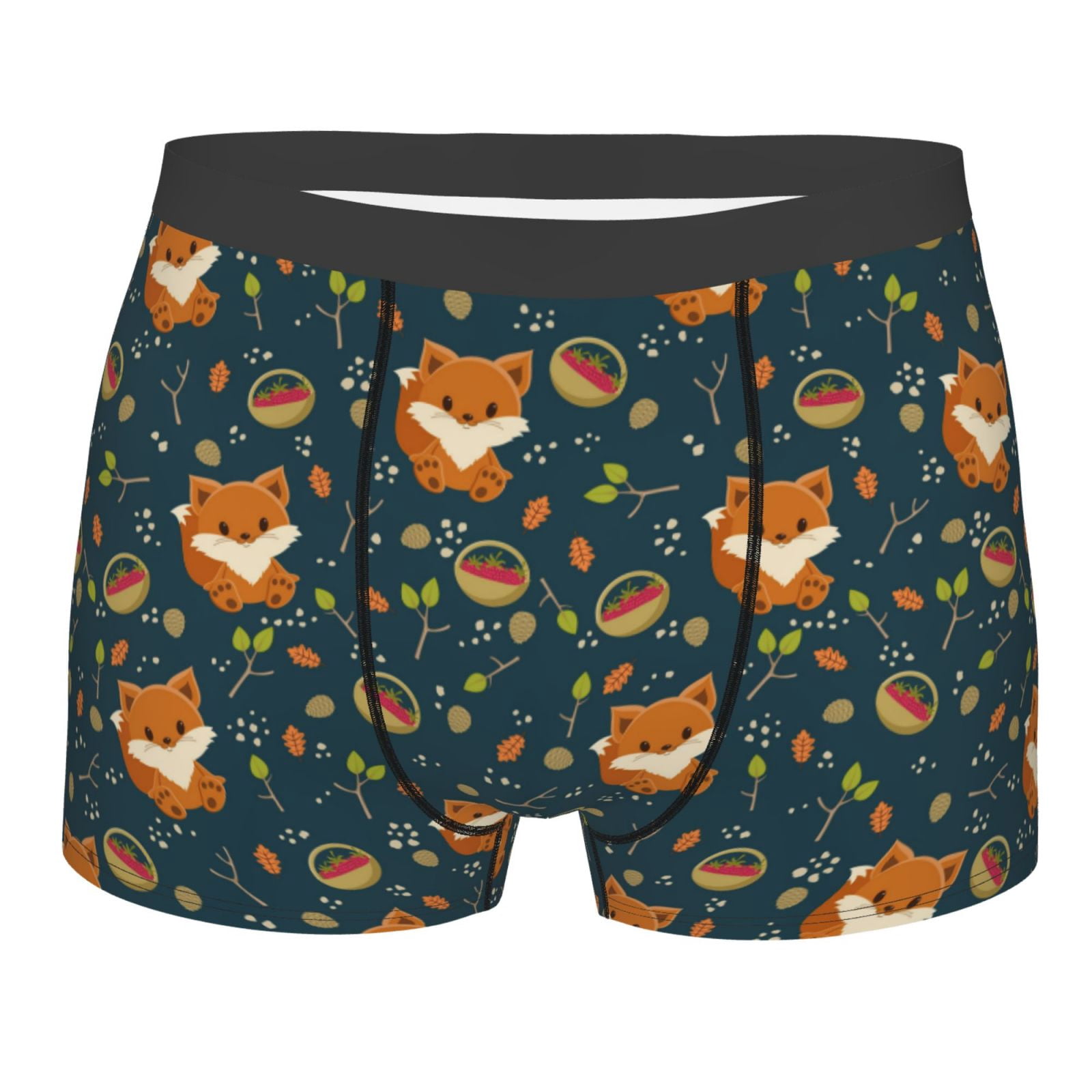 JUNZAN Cute plant fox Mens Underwear Boxer Briefs for Men’s-Large ...