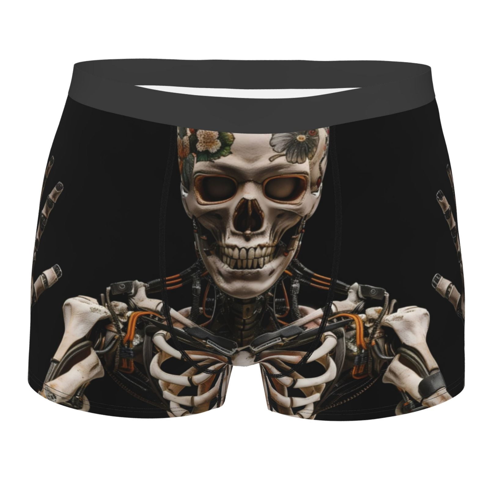 JUNZAN Cyber Skeleton With Tattoos Mens Underwear Boxer Briefs for Men ...