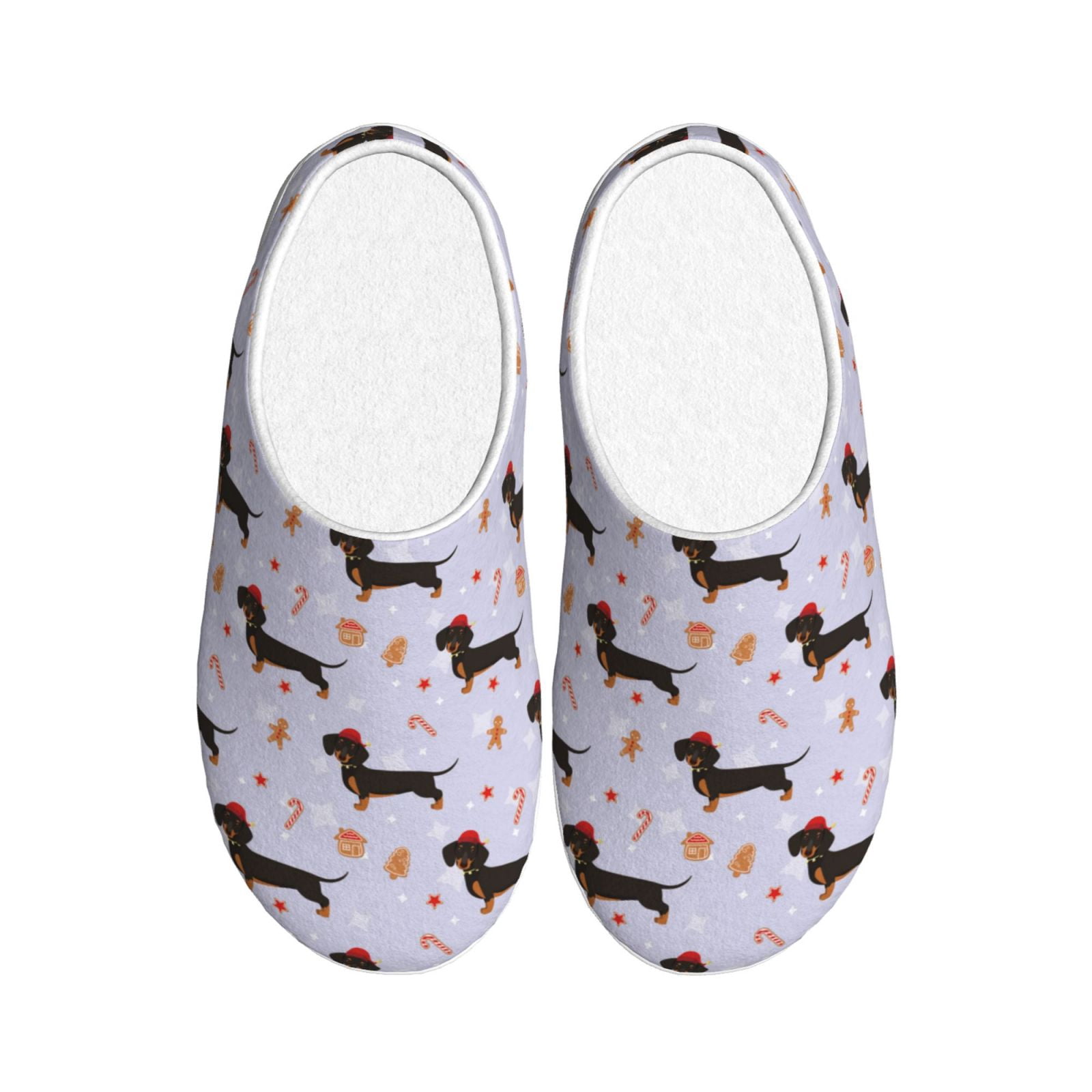 JUNZAN Dachshund Dog Print Cozy Slippers for Men& Women,Fuzzy Slip-on ...