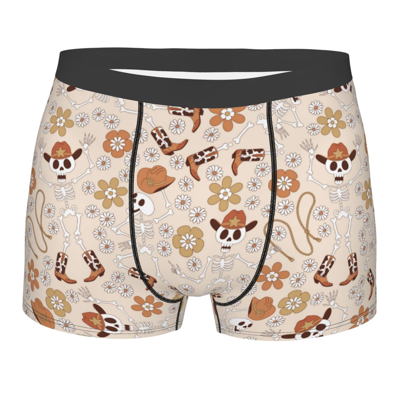 JUNZAN Dancing Cowboy Skeleton Mens Underwear Boxer Briefs for Men’s ...