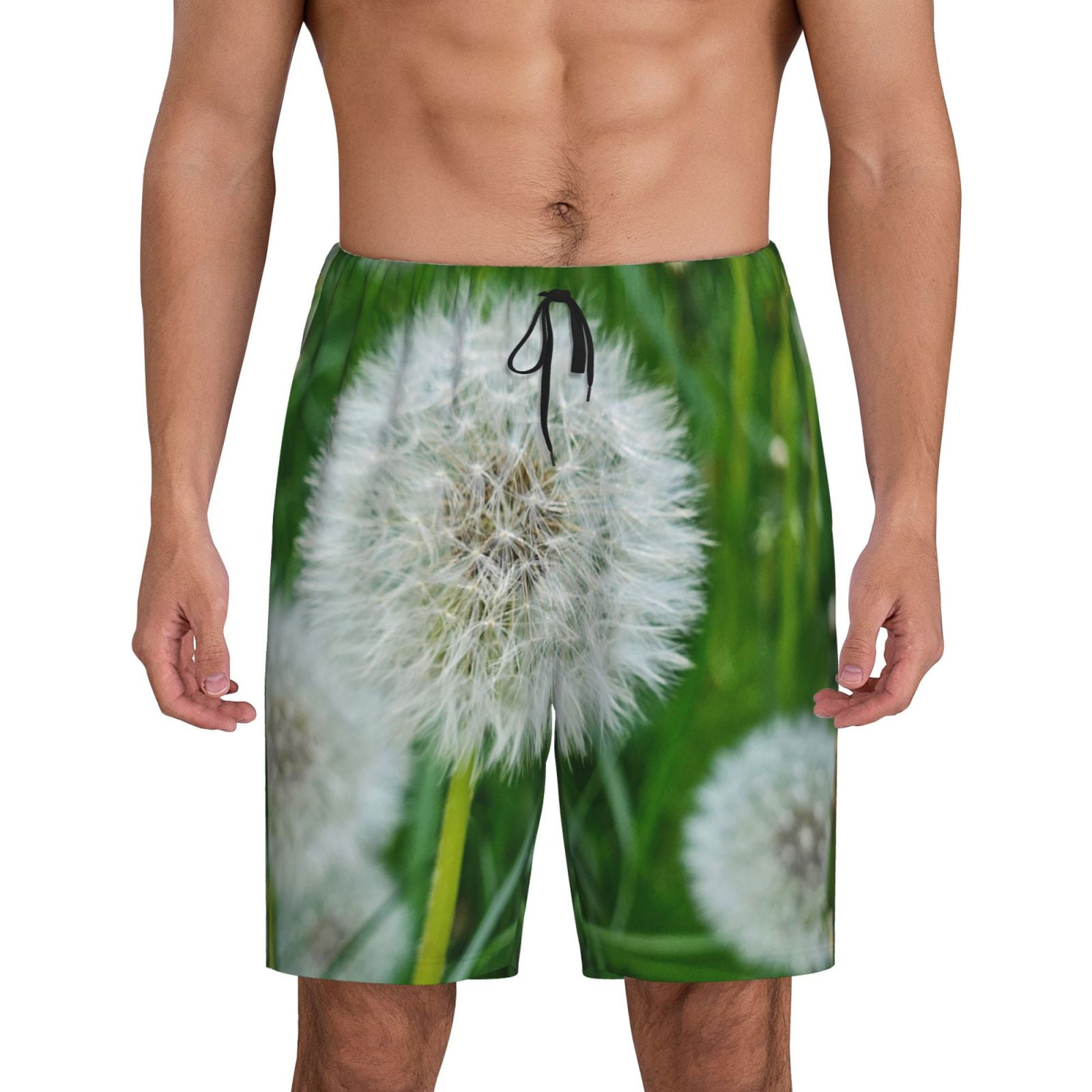 JUNZAN Dandelion Flower In The Meadow Pattern Sleep Pajama Shorts for ...