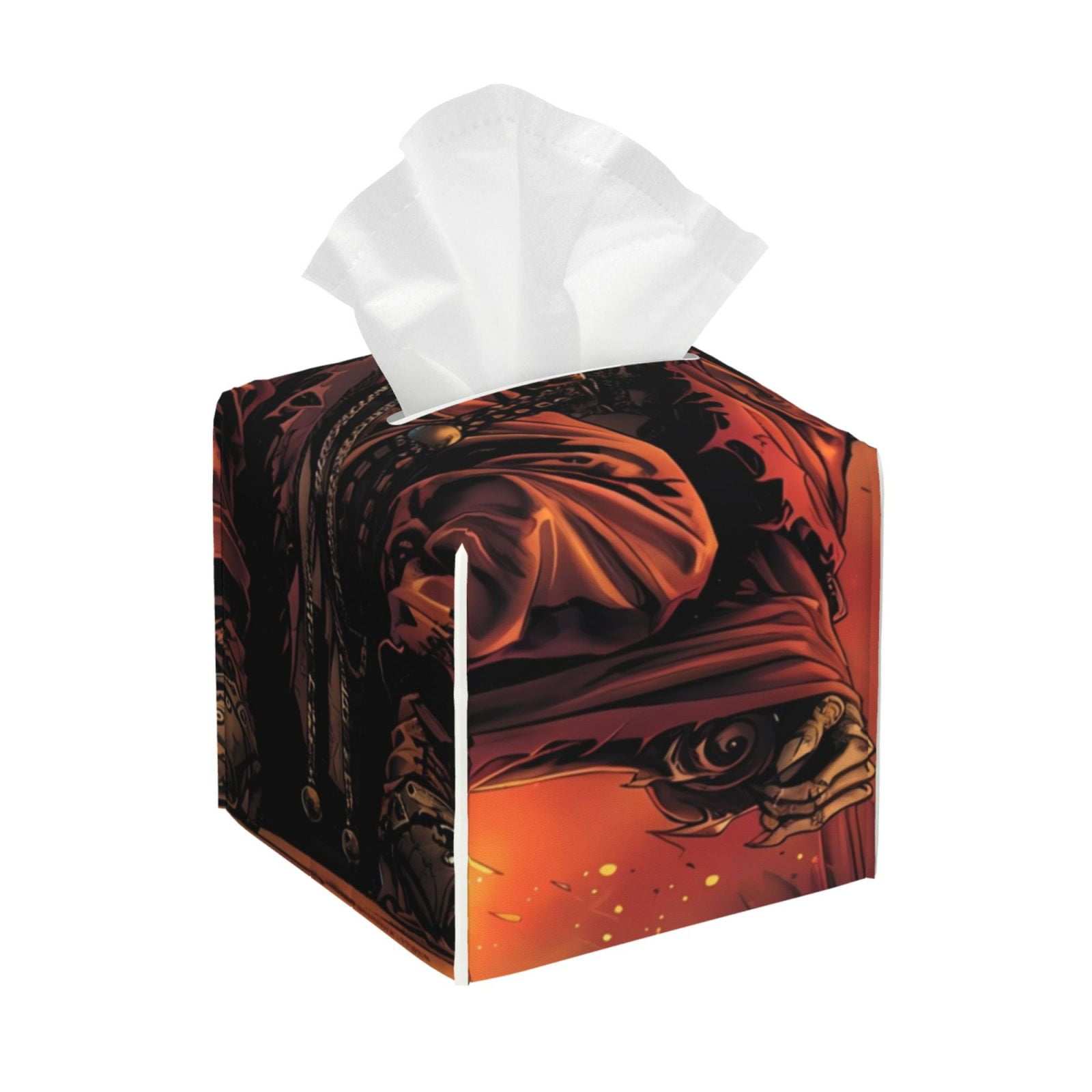 JUNZAN Dark Skull King Throne for Tissue Box Cover Holder, Square ...