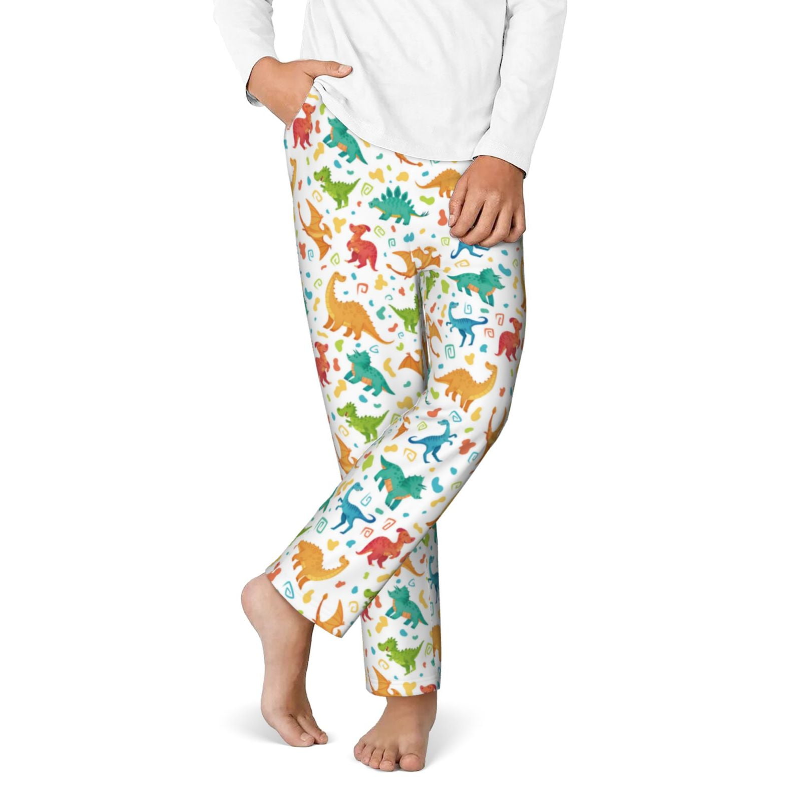 JUNZAN Dinosaur Pattern Pajama Pants for Boys Girls,Sleep Pants Teens ...