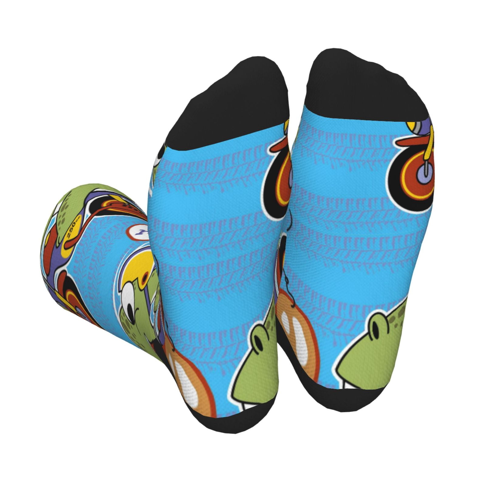 JUNZAN Dinosaur Riding a Motorcycle Design Fun Novelty Knee Warmer High ...