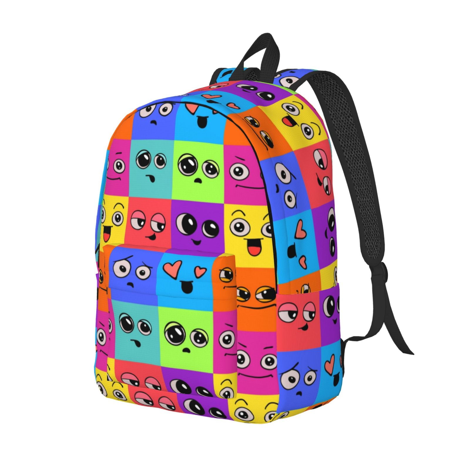 JUNZAN Doodle Faces Emotions Pattern Travel Laptop Backpack for Men ...