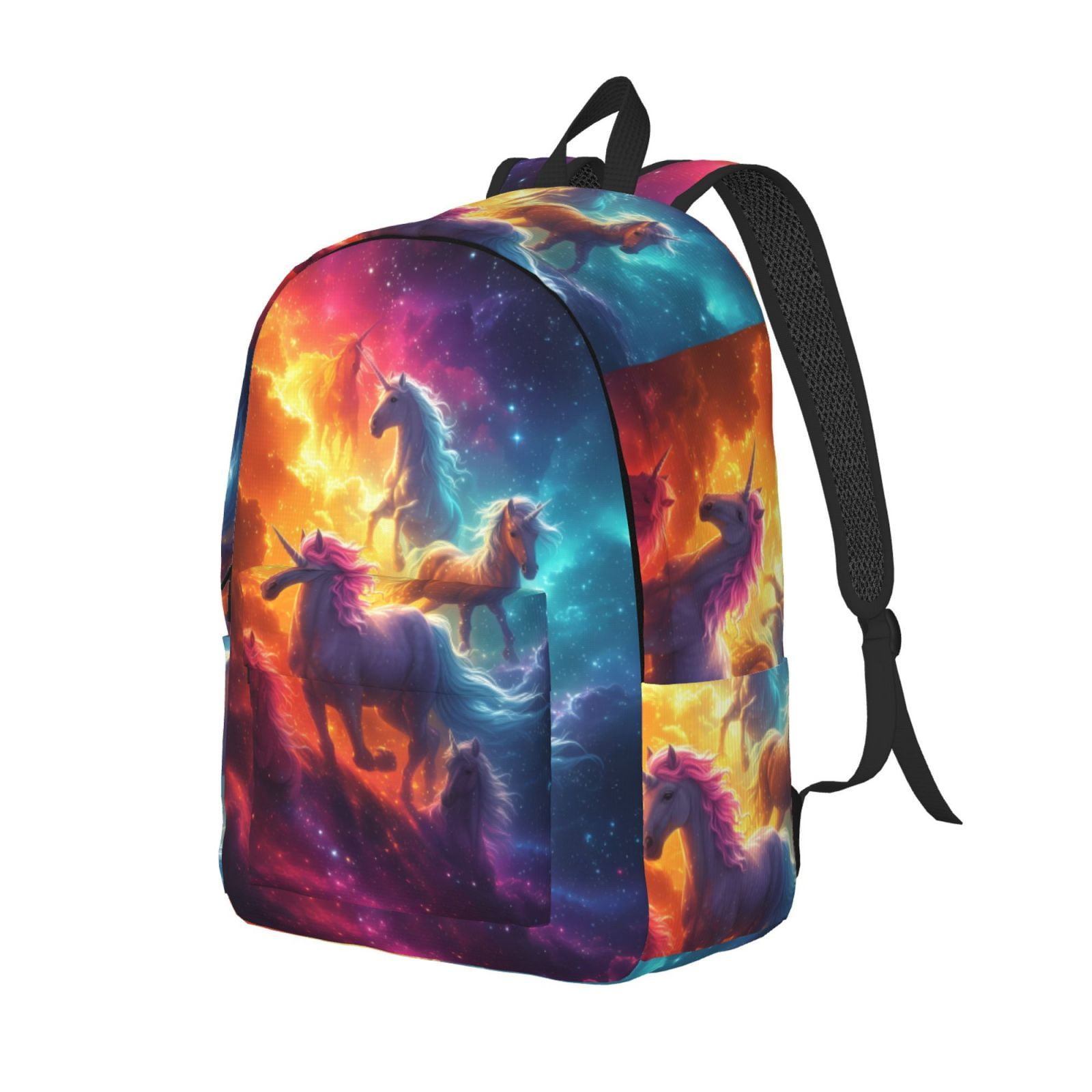 JUNZAN Dreamy Night Sky White Horse Pattern Travel Laptop Backpack for ...