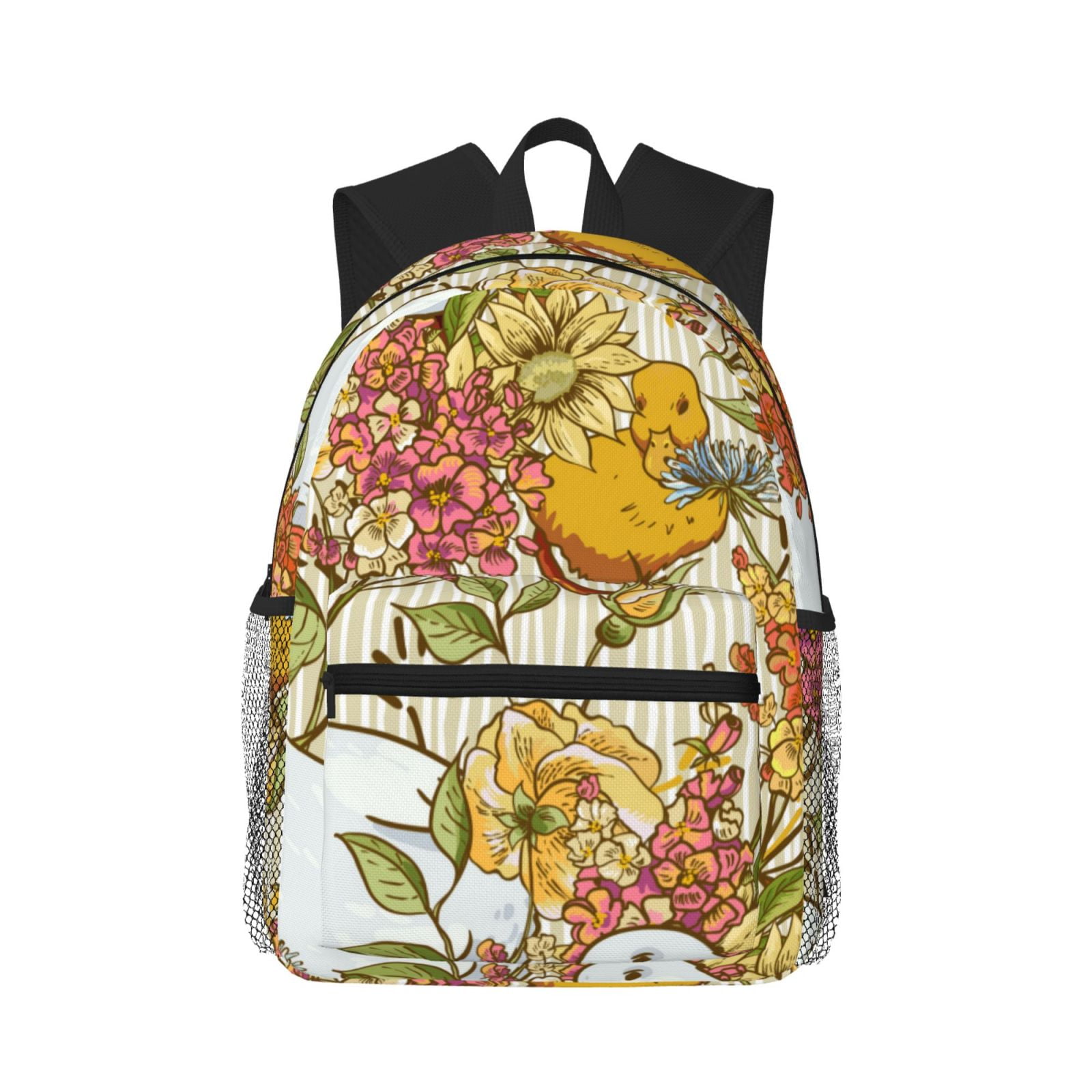 JUNZAN Ducks and Flowers for Laptop Backpack for Women Men,Casual ...