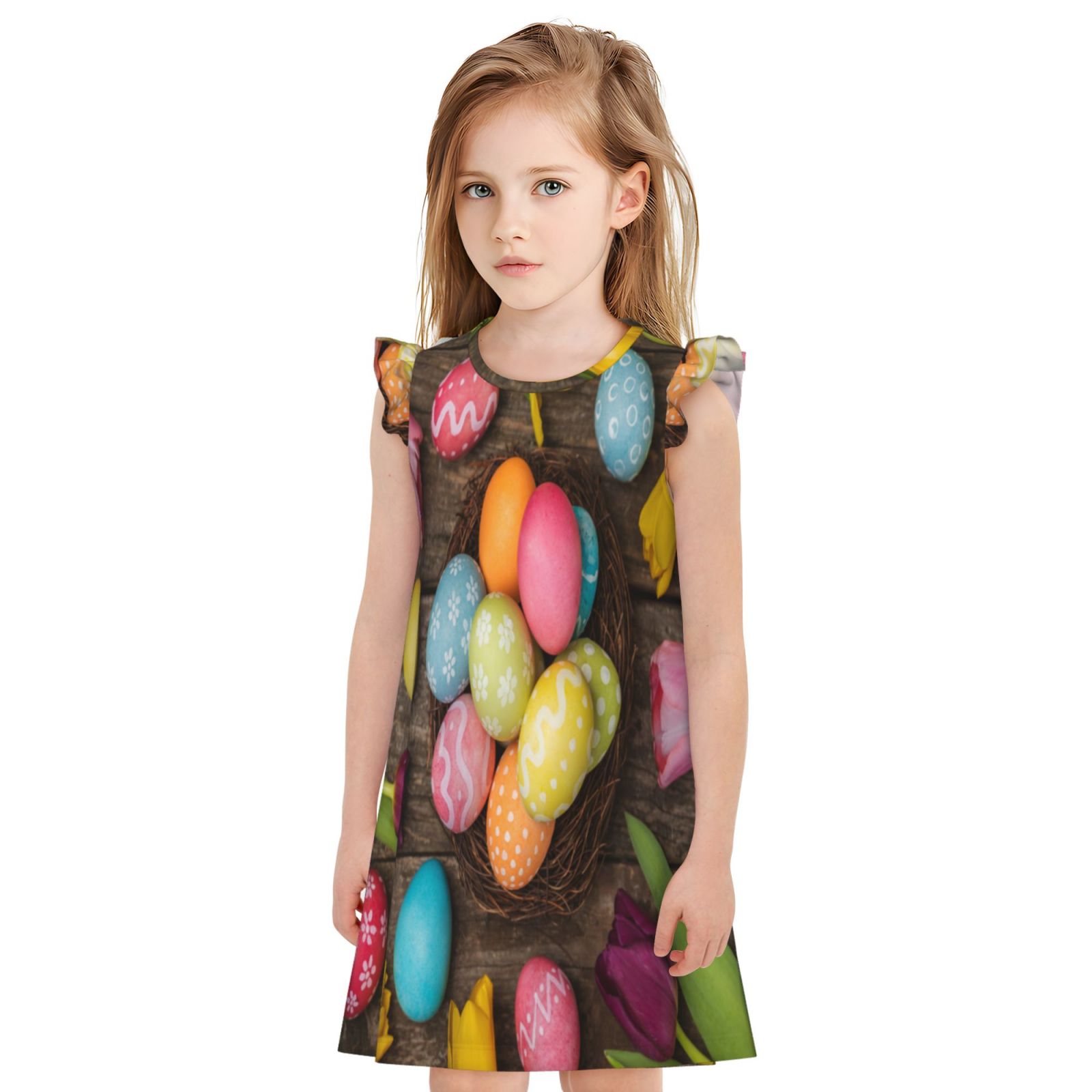 JUNZAN Easter eggs Print Girls Nightgown Pajamas - Soft Toddler ...
