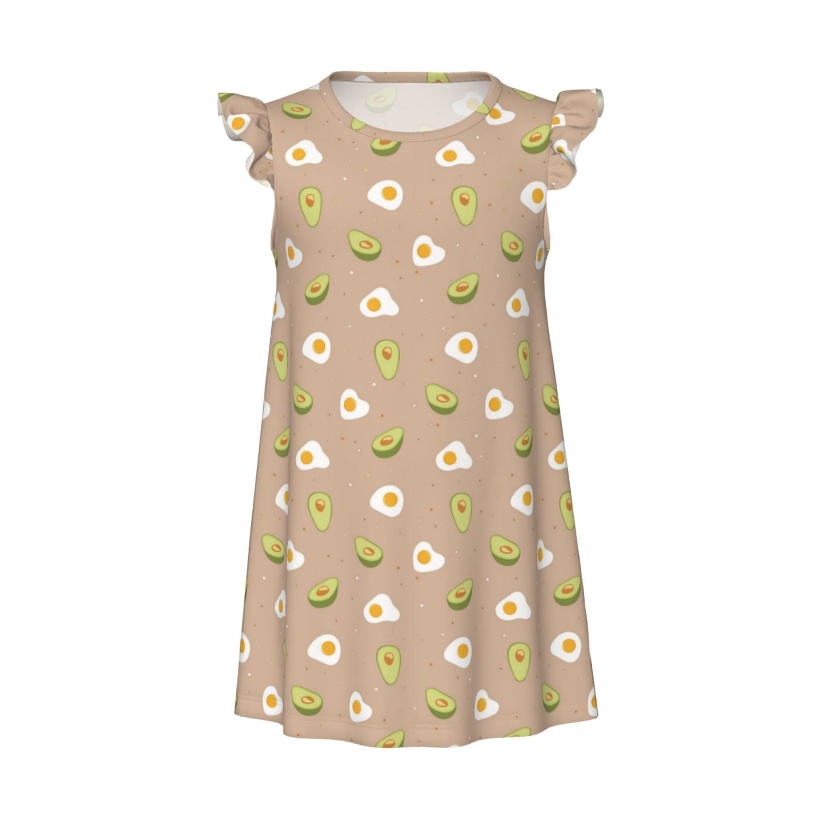 JUNZAN Egg and Avocado Print Girls Nightgown Pajamas - Soft Toddler ...