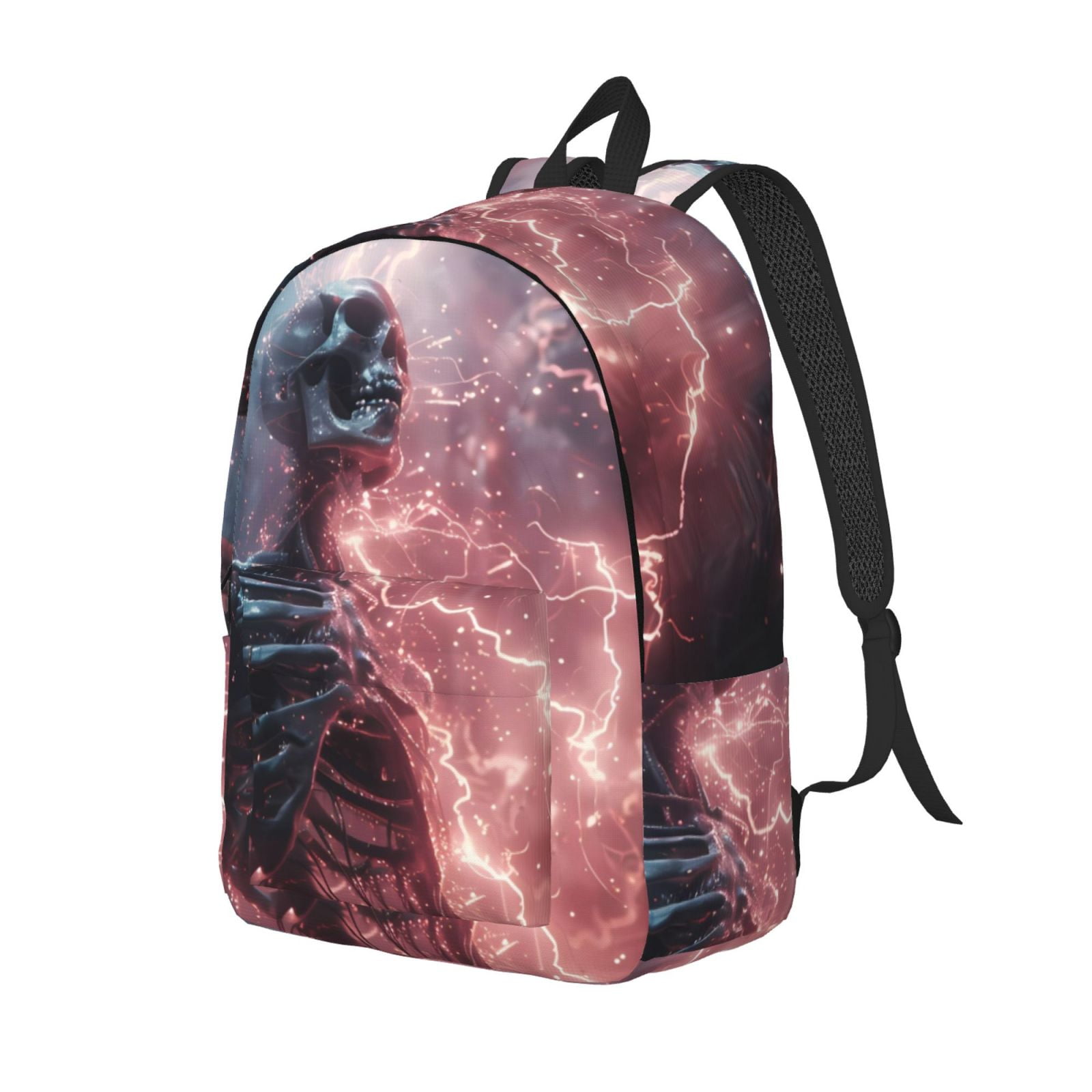 JUNZAN Electric Skeleton Surrealism Pattern Travel Laptop Backpack for ...