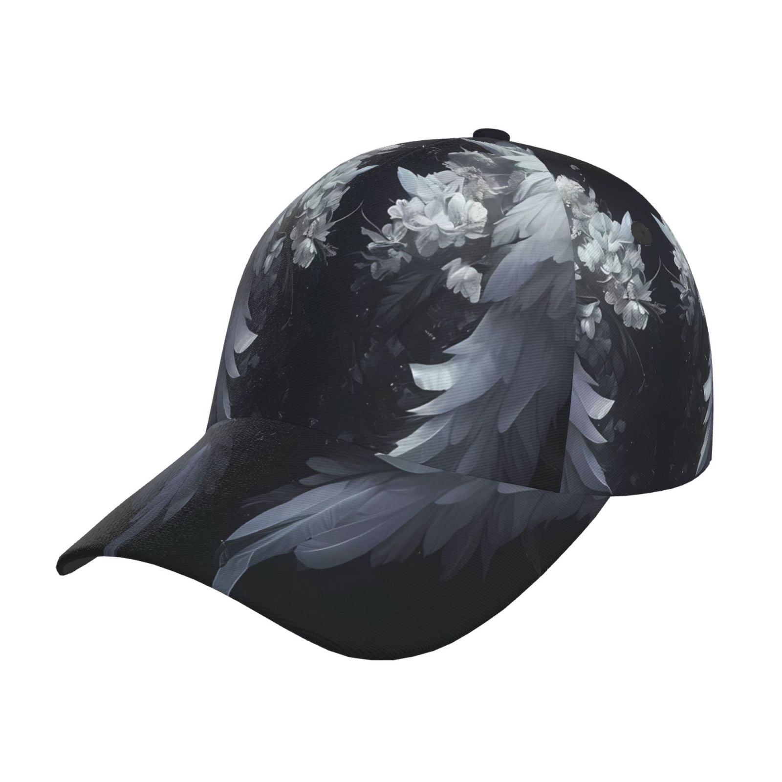 JUNZAN Elegant Feathered Floral Wings Print Baseball Cap,Unisex Sports ...