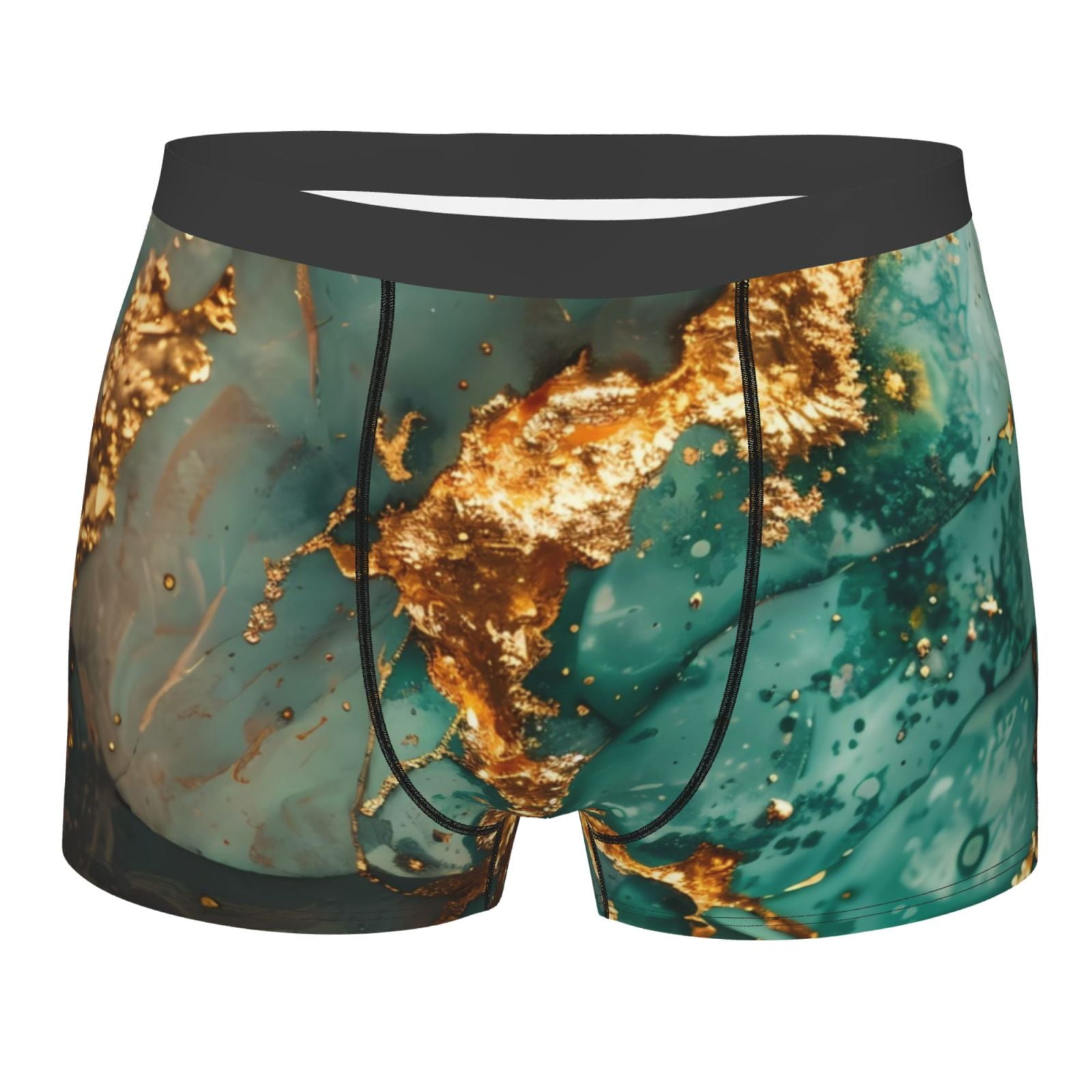JUNZAN Emerald Color Gold Marble Mens Underwear Boxer Briefs for Men’s ...