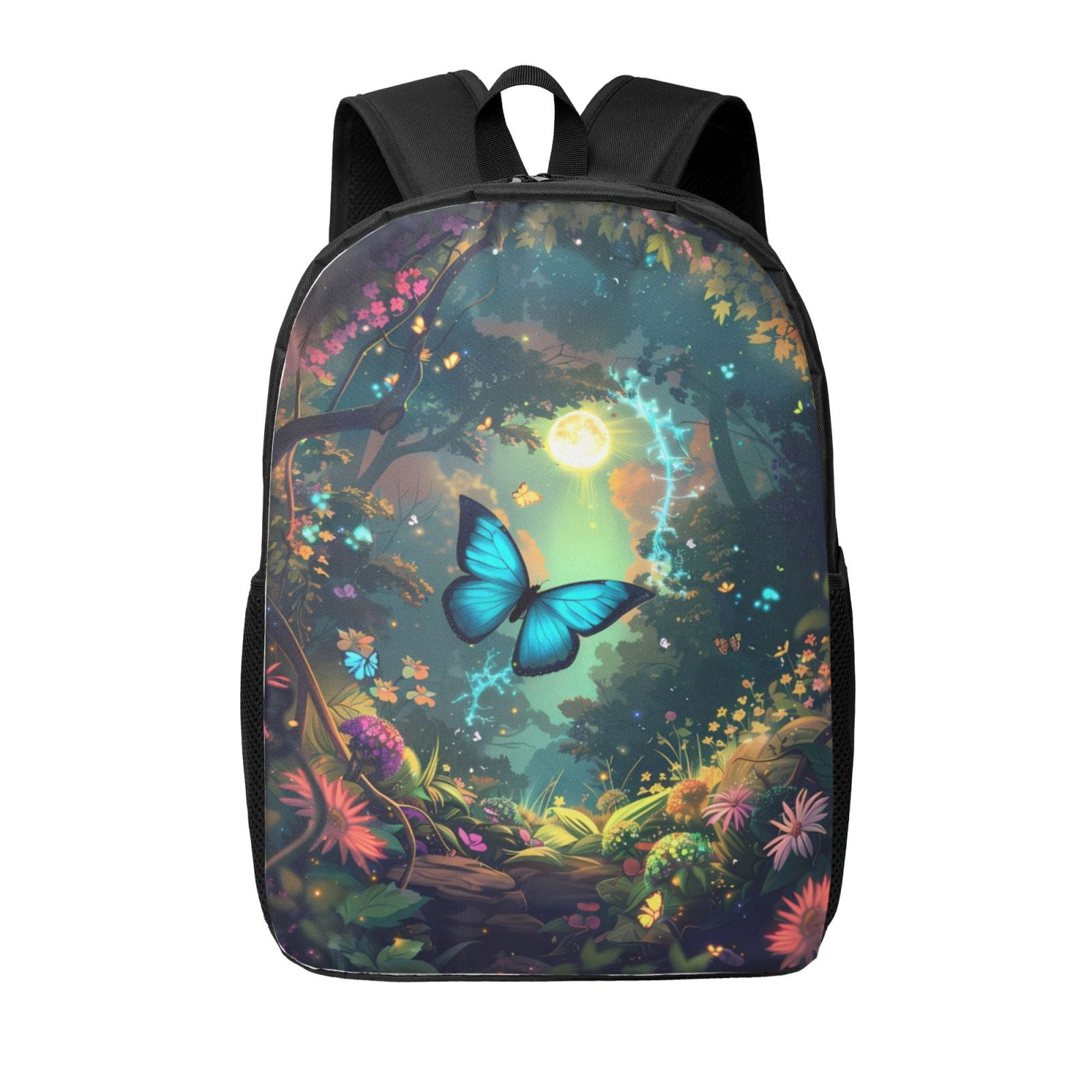 JUNZAN Enchanted Forest Butterfly A Pattern Travel Laptop Backpack for ...