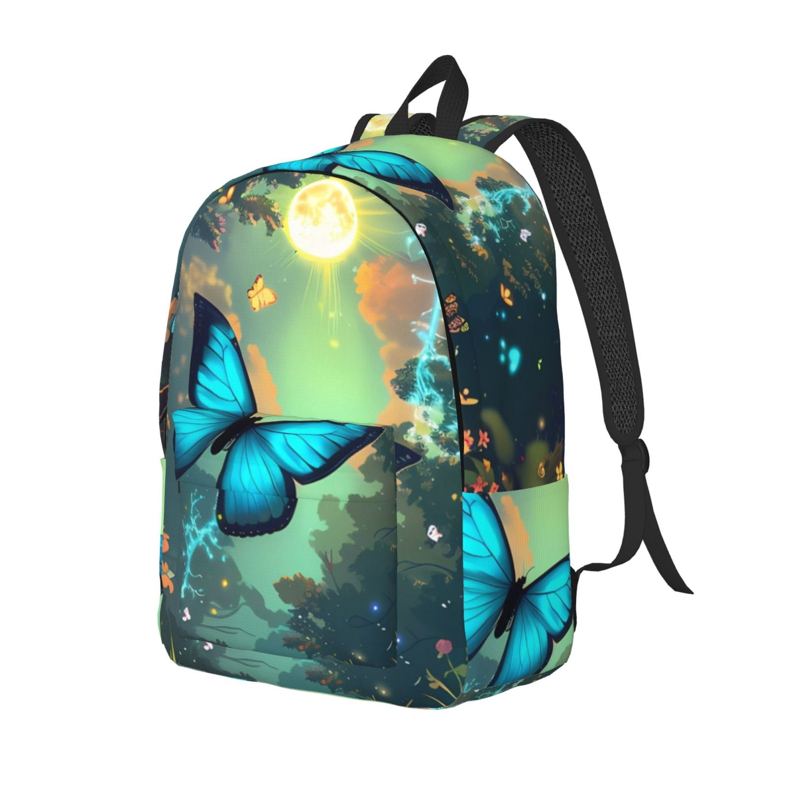 JUNZAN Enchanted Forest Butterfly A Pattern Travel Laptop Backpack for ...