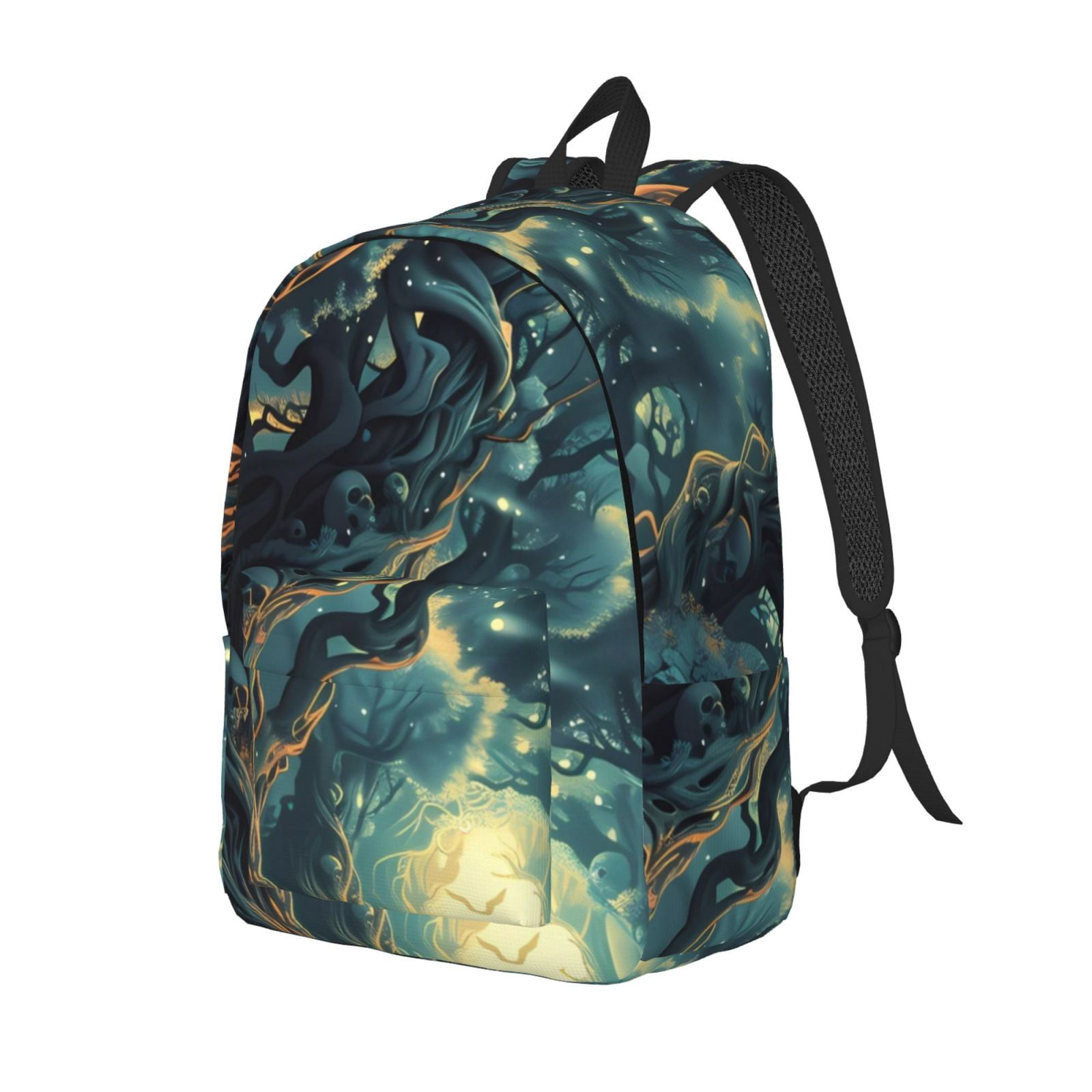 JUNZAN Enchanted Forest Skull Path Pattern Travel Laptop Backpack for ...