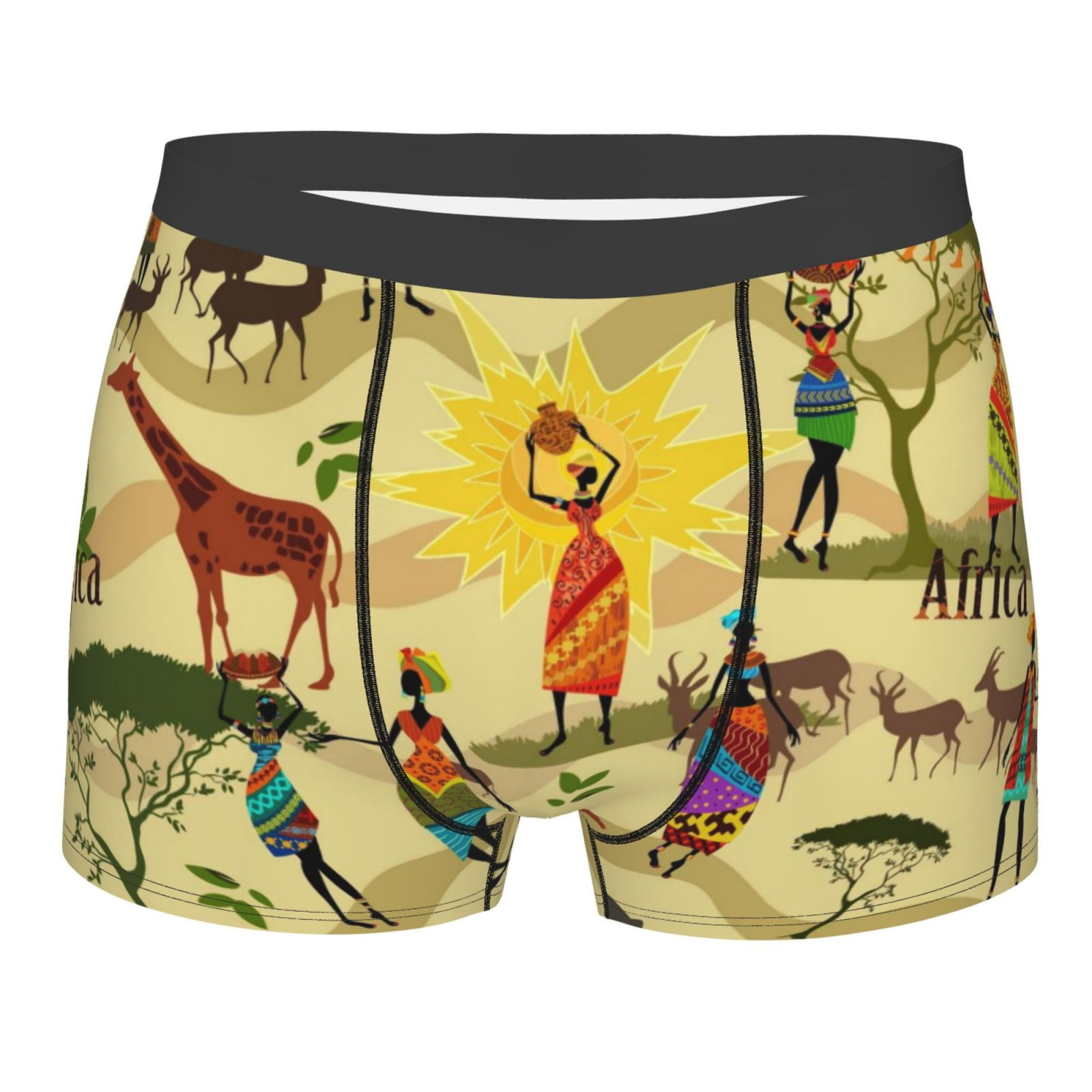 JUNZAN Ethnic African Mens Underwear Boxer Briefs for Men’s - Large ...