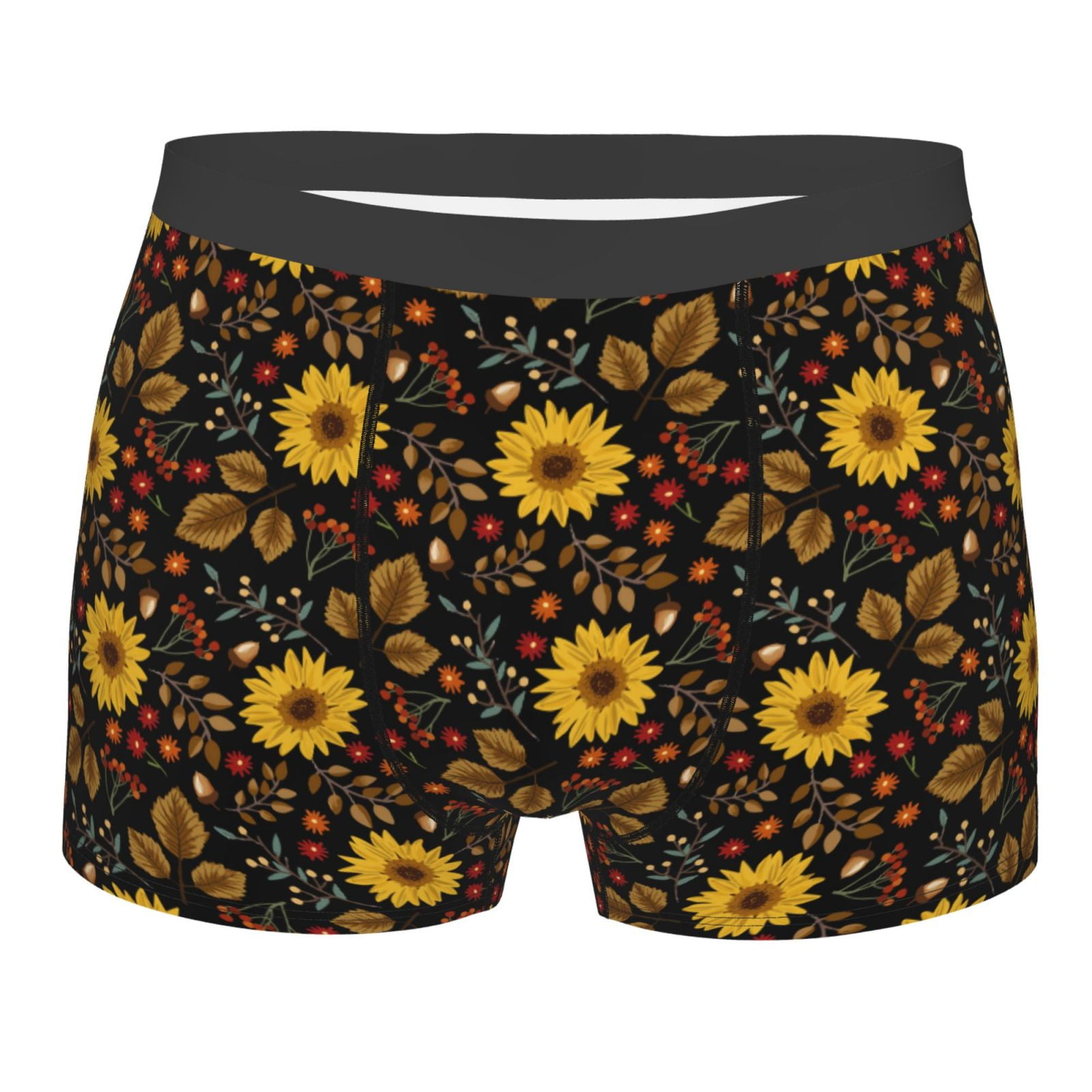 JUNZAN Fall Daisy Leaf Mens Underwear Boxer Briefs for Men’s-Large ...