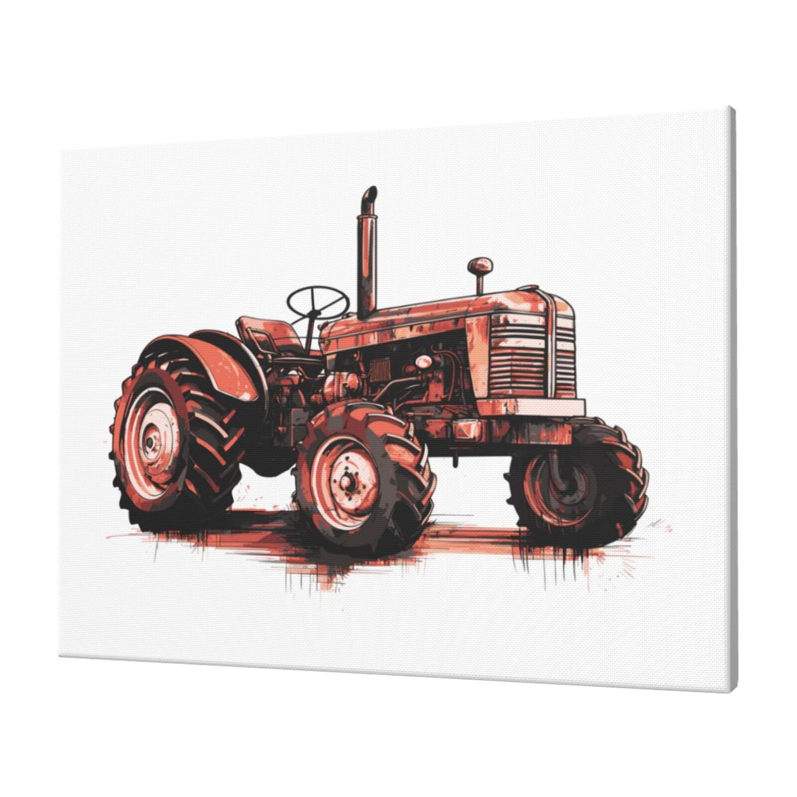 JUNZAN Farm Tractor Pattern Canvas Wall Art Prints,Wall Art Decor ...