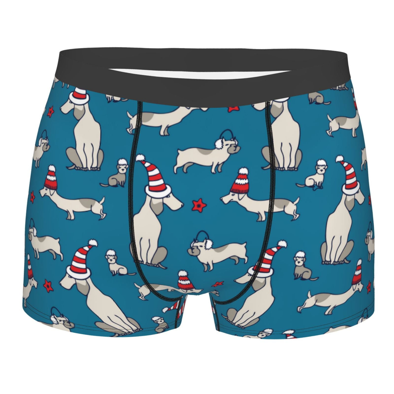 JUNZAN Festive Dachshund Fun Mens Underwear Boxer Briefs for Men’s ...