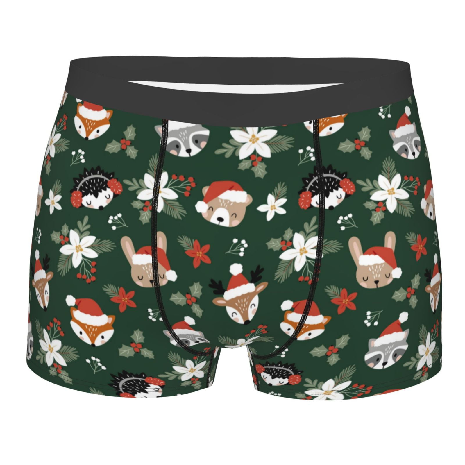 JUNZAN Festive Forest Friends Mens Underwear Boxer Briefs for Men’s ...