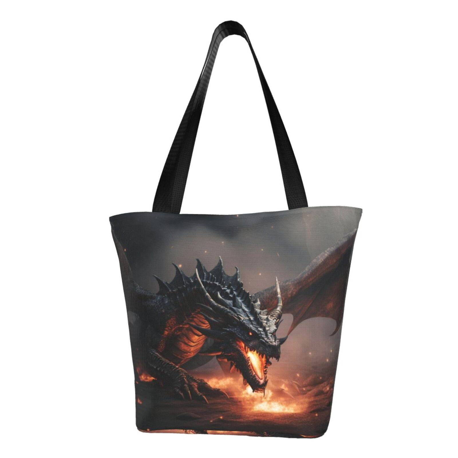 JUNZAN Fiery Black Dragon Attack for Shoulder Bag for Women,Tote Bag ...