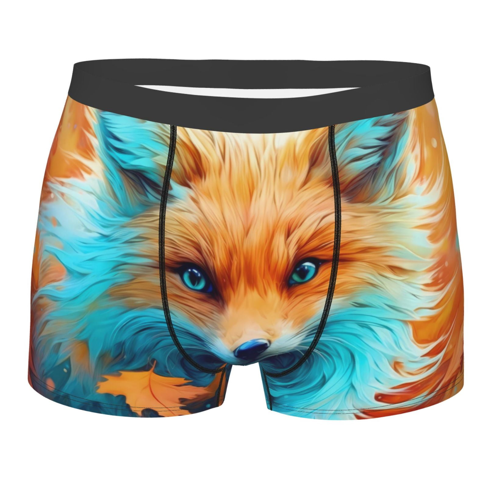 JUNZAN Fiery Red Maple Leaf Fox Mens Underwear Boxer Briefs for Men’s ...