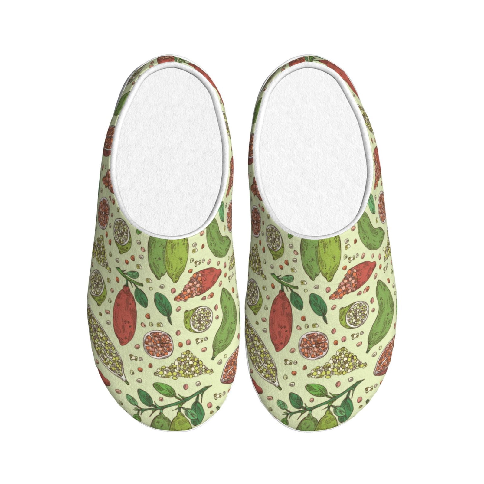 JUNZAN Finger Lime Fruits Print Cozy Slippers for Men& Women,Fuzzy Slip ...