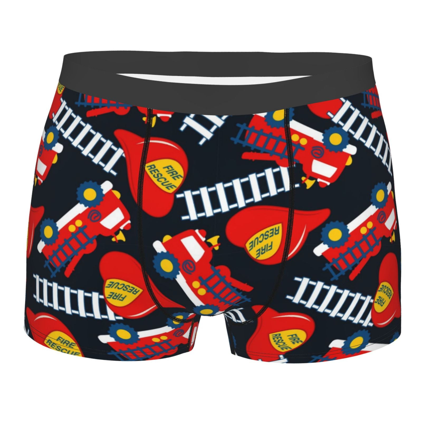 JUNZAN Fire Rescue With Red Helmet And Truck Mens Underwear Boxer ...