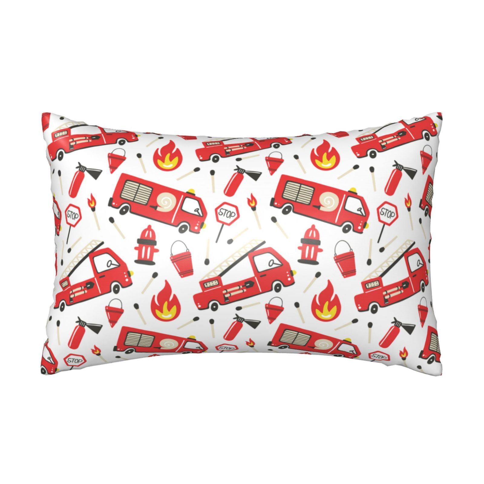 JUNZAN Fire Truck Silk Pillowcase for Hair and Skin,Cooling Sleep Both ...