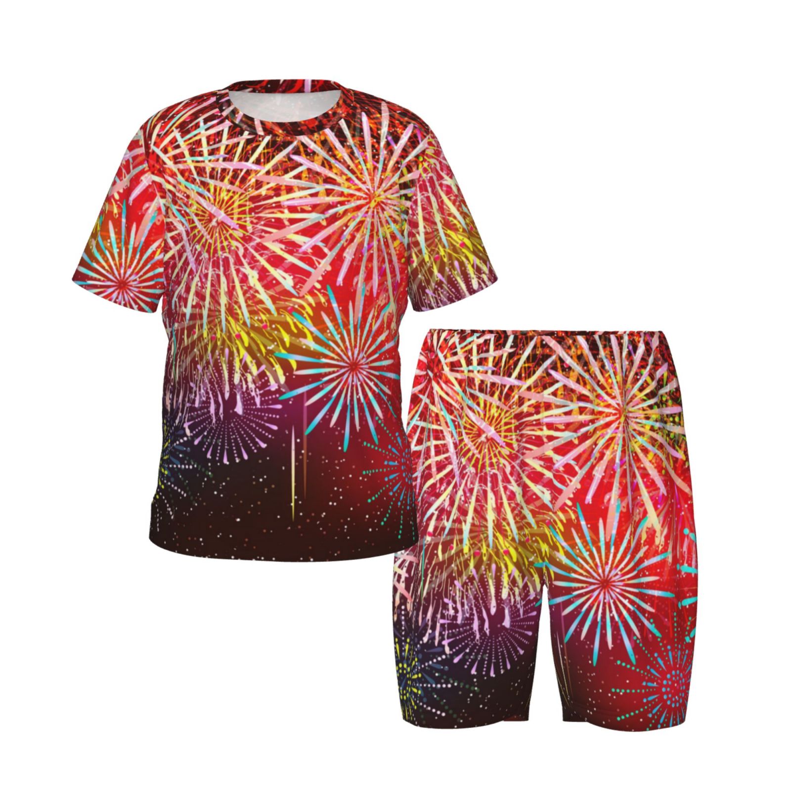 JUNZAN Fireworks for Boys Girls Pajama Sets Toddler Sleepwear Summer ...