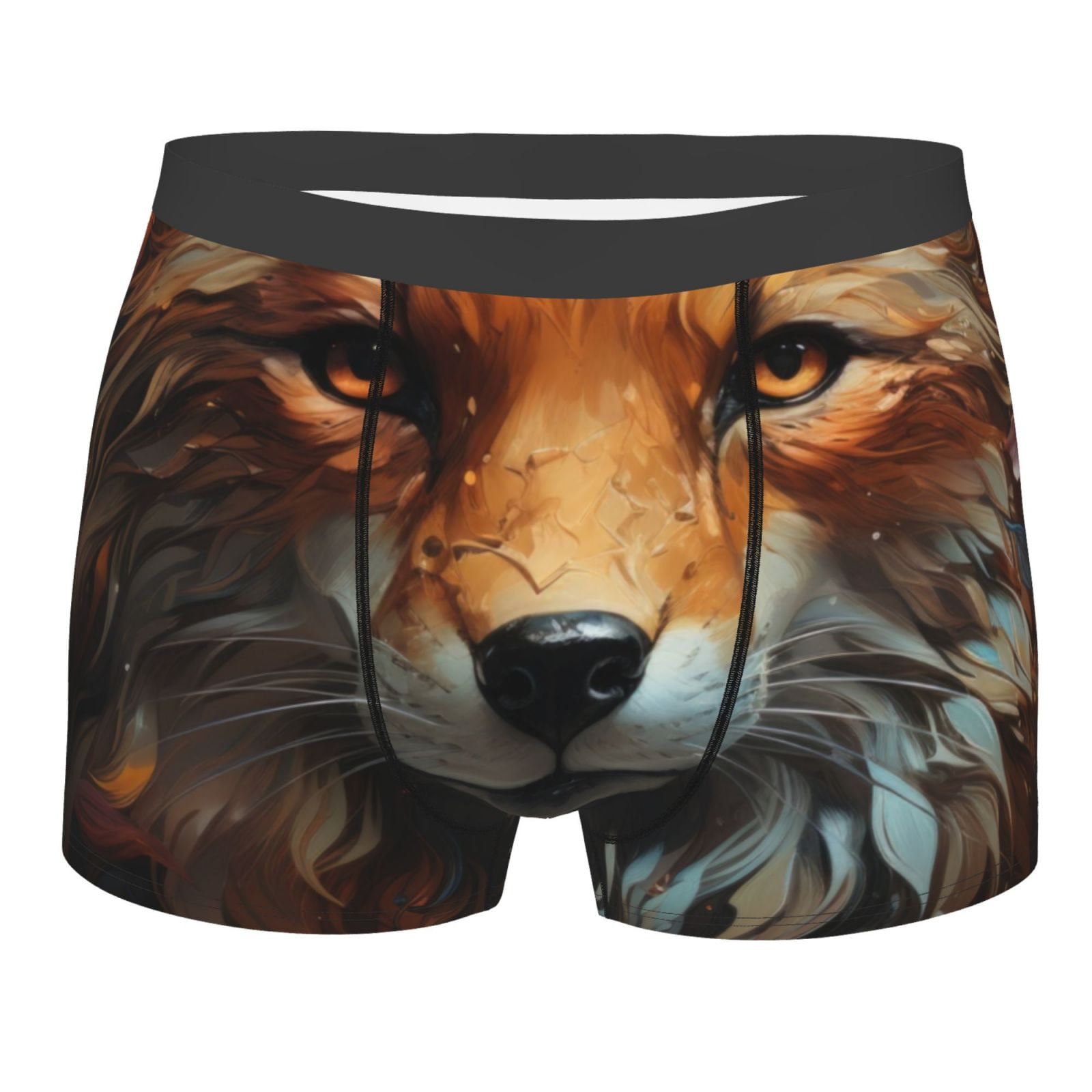 JUNZAN Floral Fox Mens Underwear Boxer Briefs for Men’s - Large ...