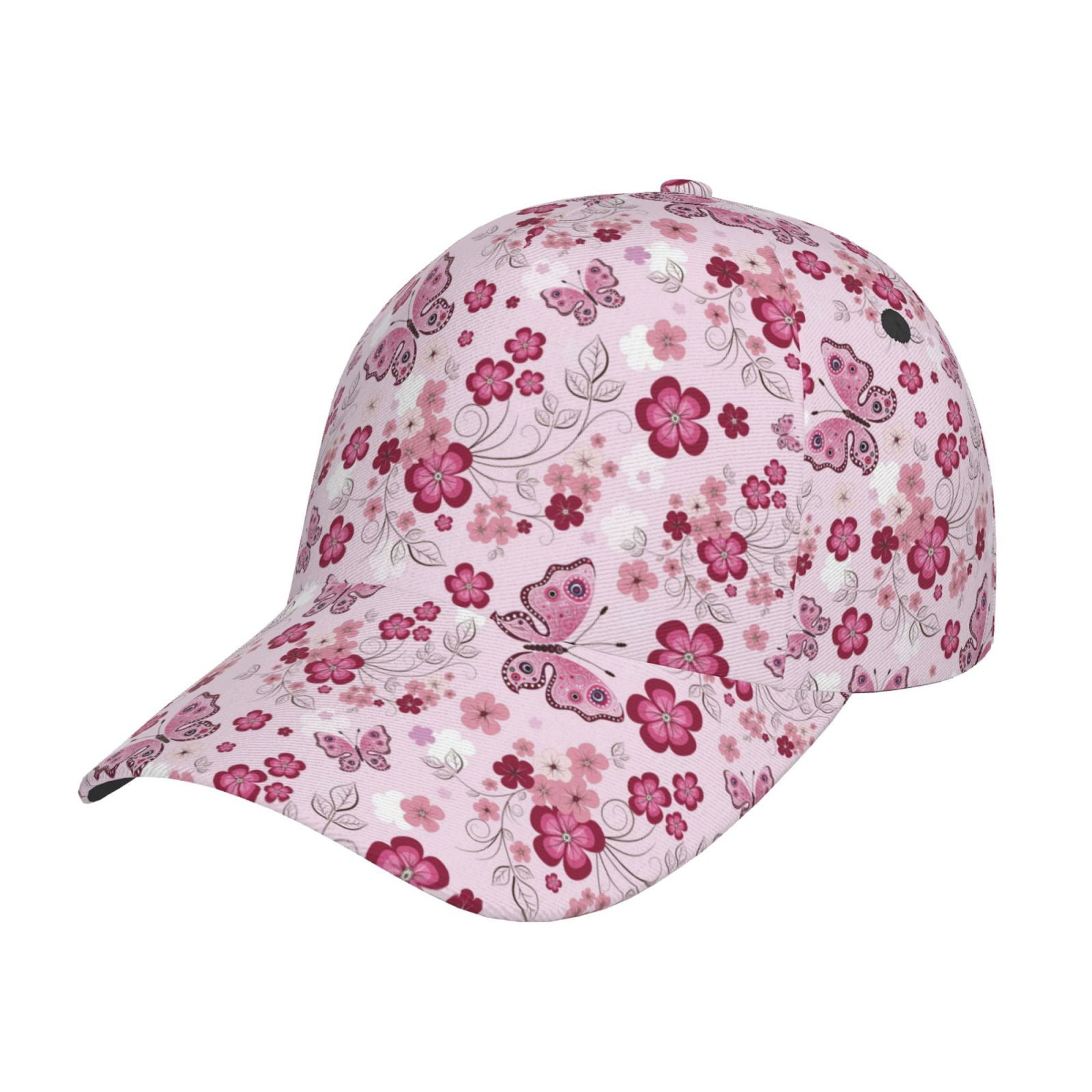 JUNZAN Flower Butterfly Print Baseball Cap,Unisex Sports Cap Dad Hat ...