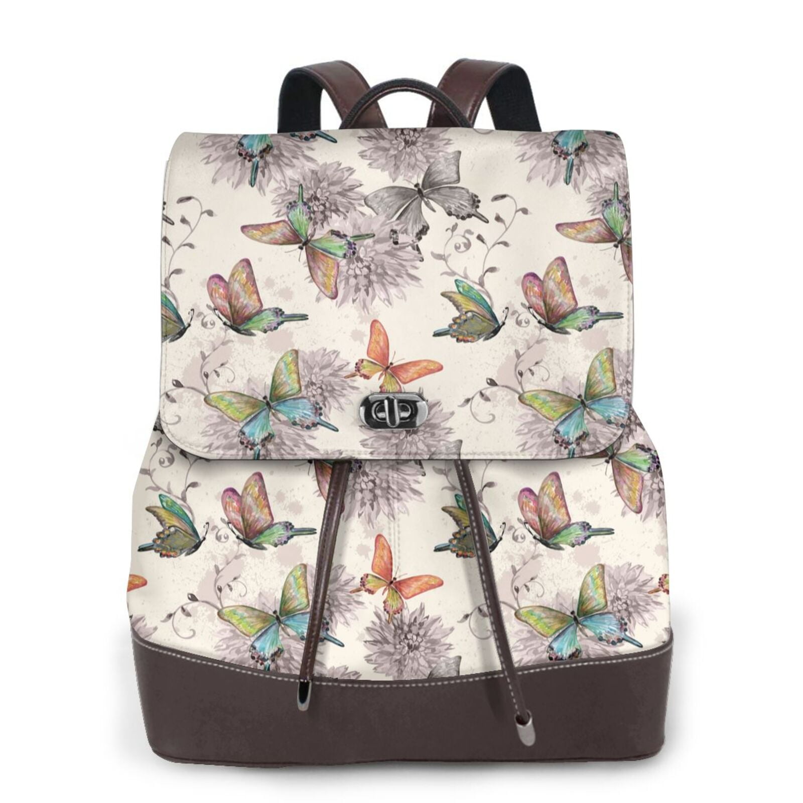JUNZAN Flying Butterflies-1 for PU Leather Backpack,Laptop Backpack ...