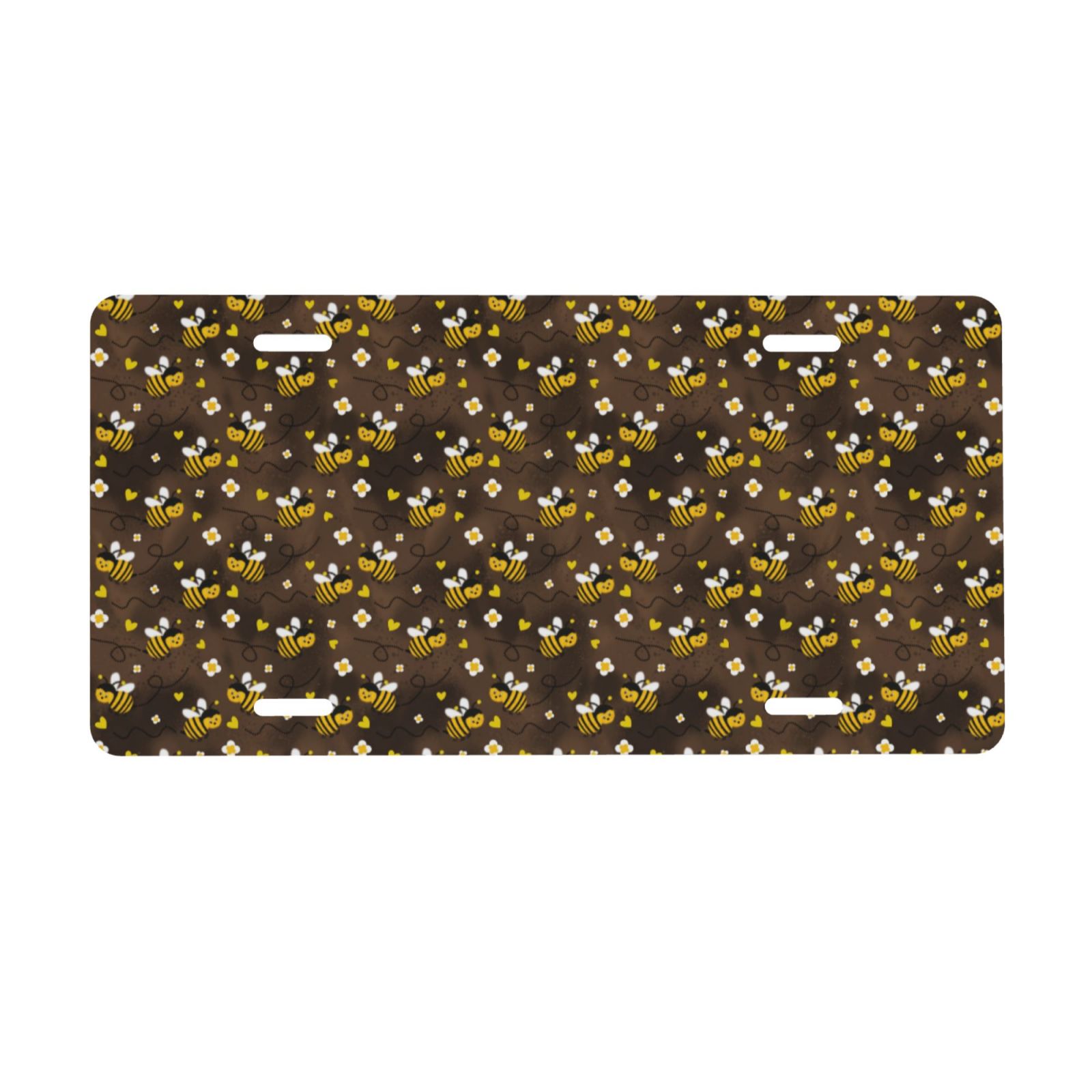 JUNZAN Flying Furry Honey Bees Front License Plate Covers Decorative ...