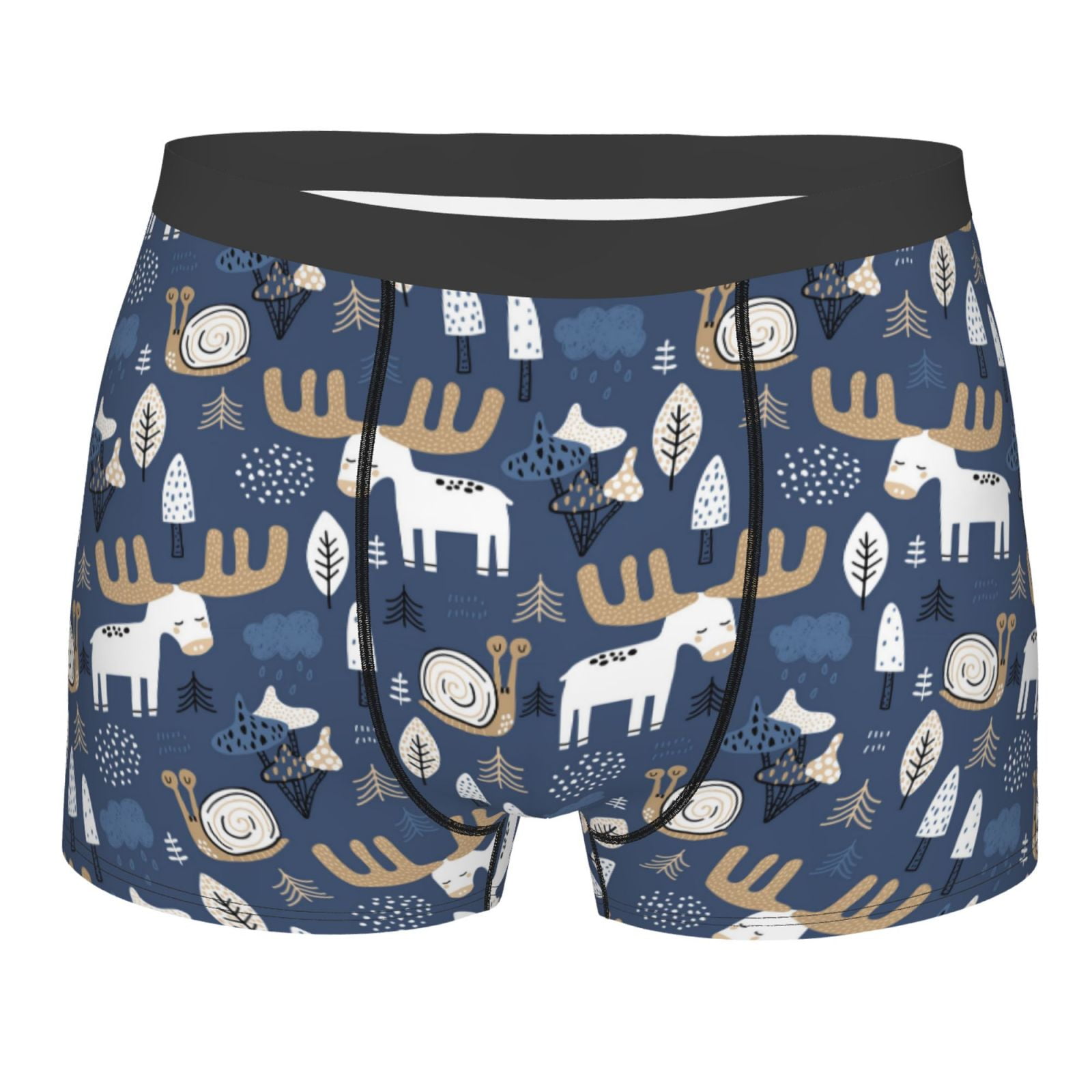 JUNZAN Forest Elk Mens Underwear Boxer Briefs for Men’s - Small ...