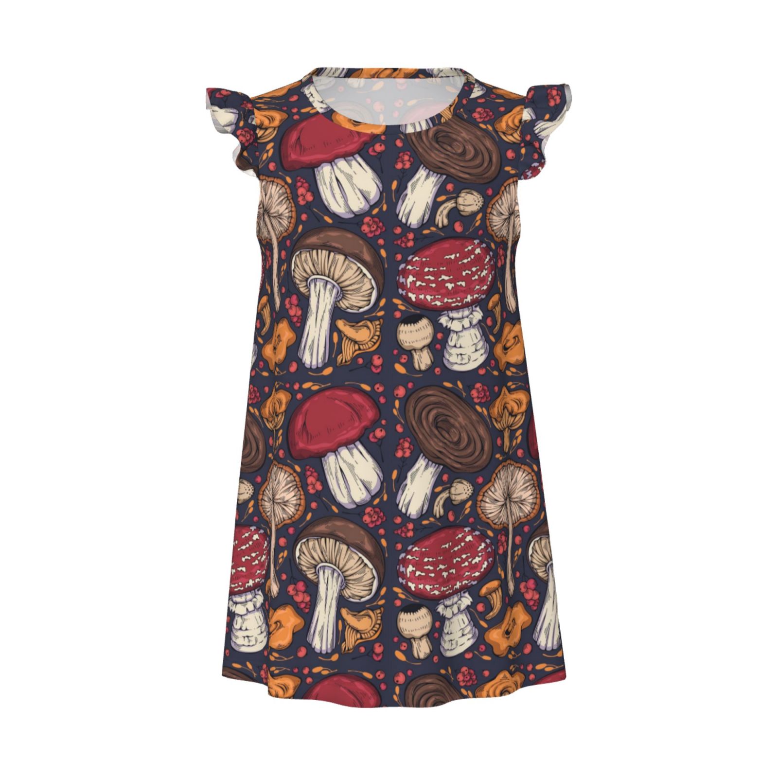 JUNZAN Forest Wild Mushroom Print Girls Nightgown Pajamas - Soft ...