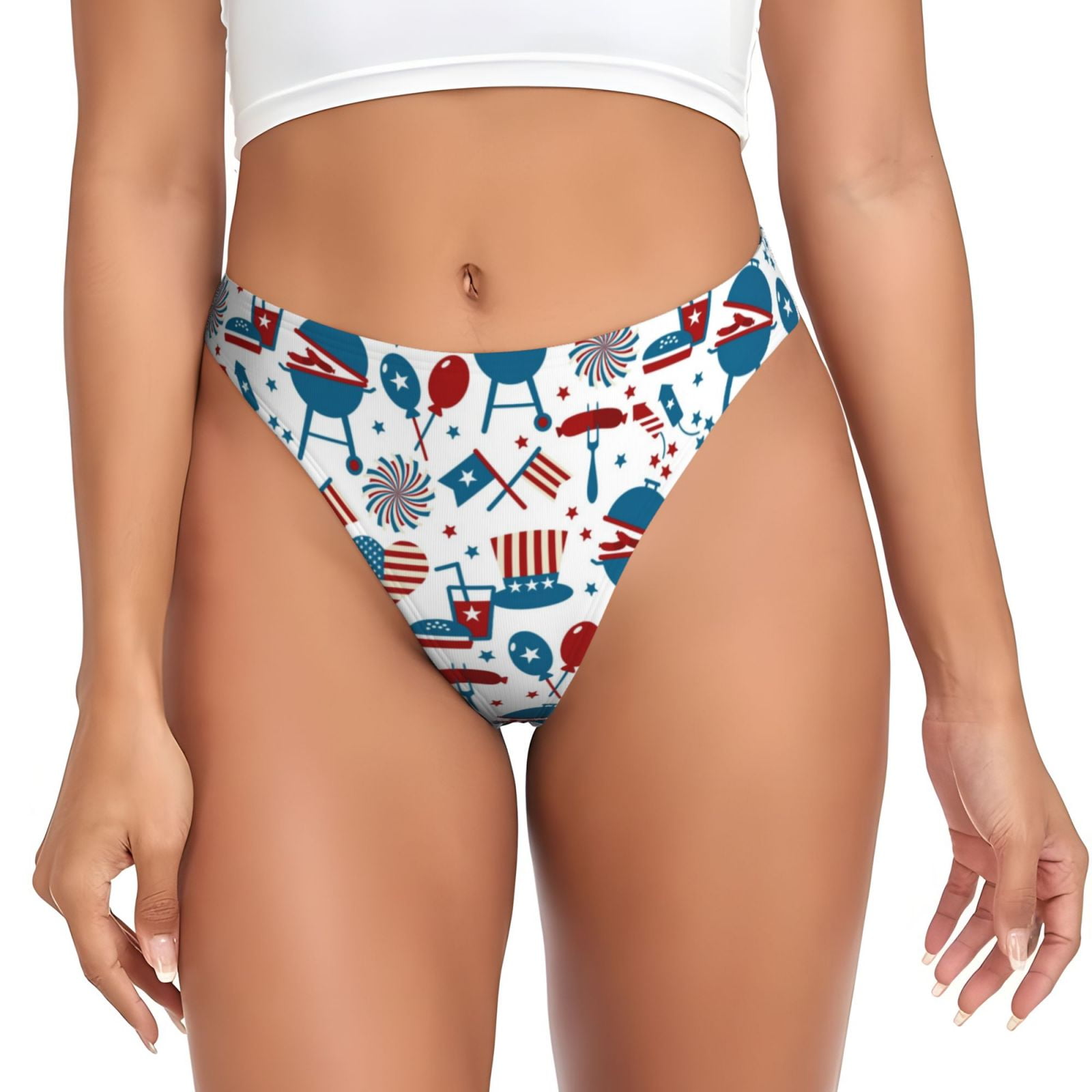 JUNZAN Fourth Of July Party Print Women's Sexy G-String,Underwear Thongs Seamless Panties Undies ...