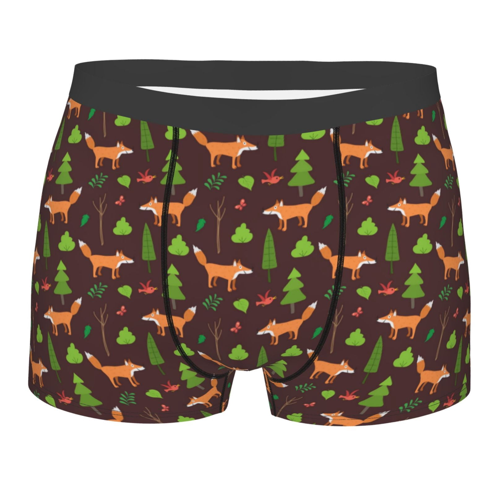 JUNZAN Fox In Forest Mens Underwear Boxer Briefs for Men’s-Large ...