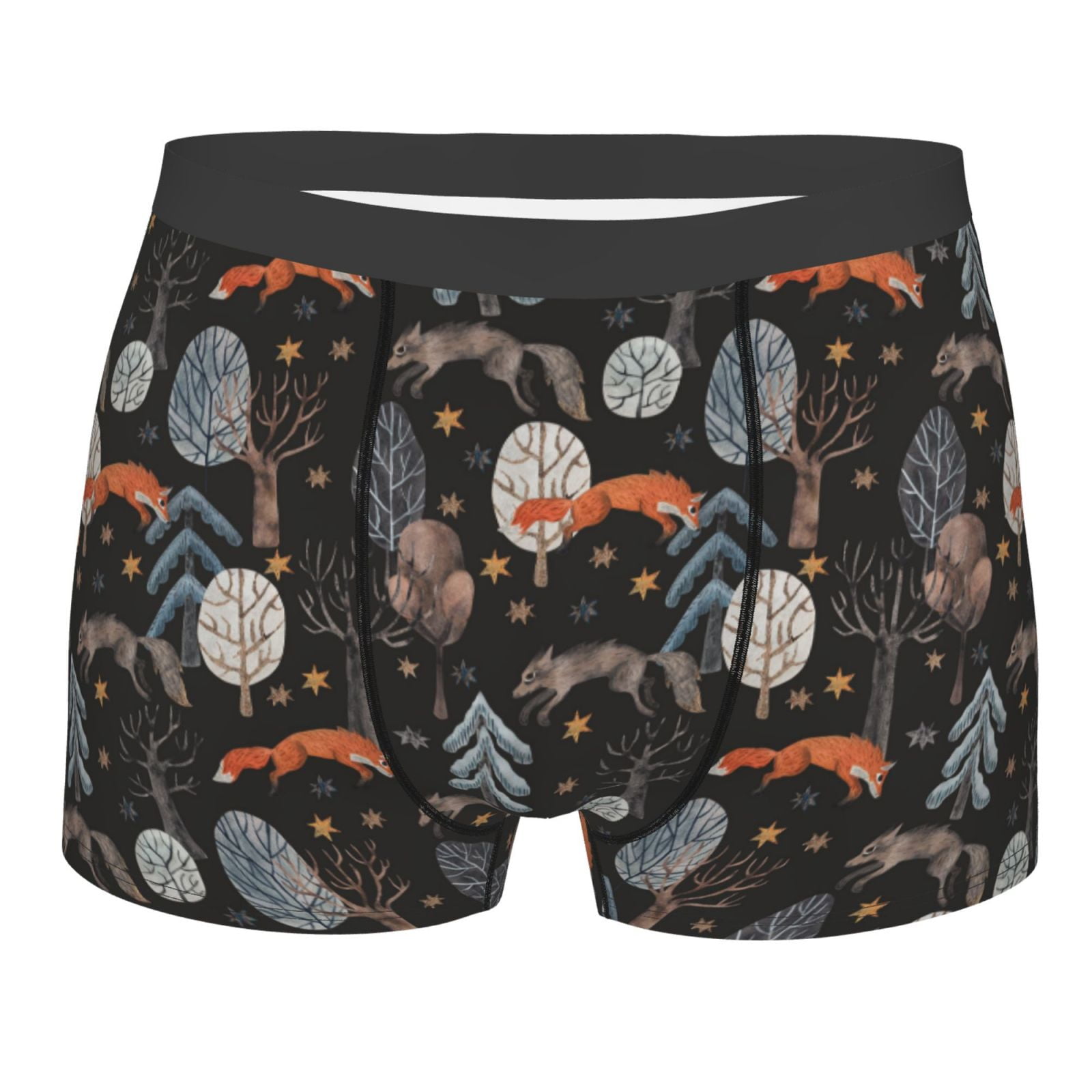 JUNZAN Fox In The Forest Mens Underwear Boxer Briefs for Men’s-Medium ...