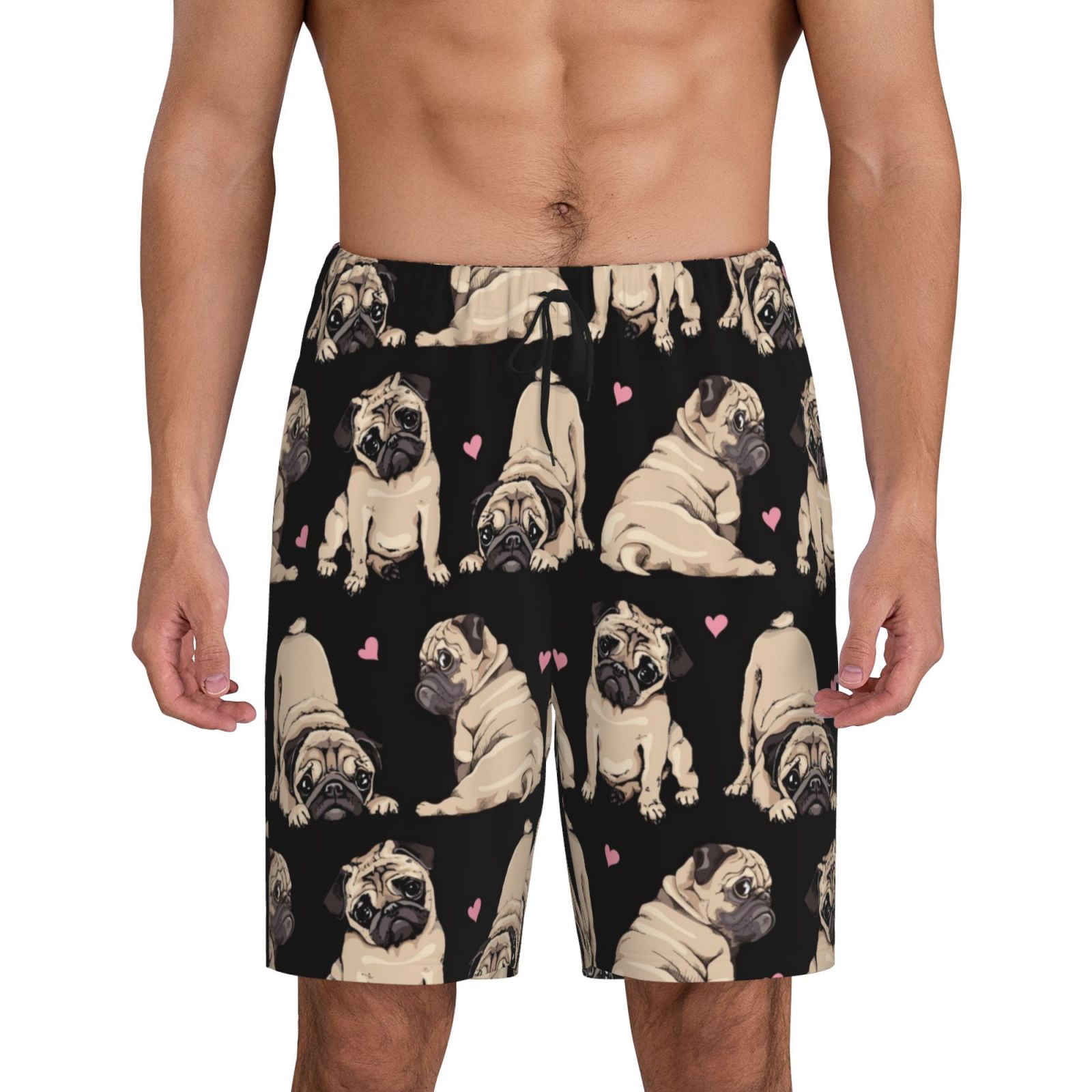 JUNZAN French Bulldog Pattern Sleep Pajama Shorts for Men,Men's Pajama ...