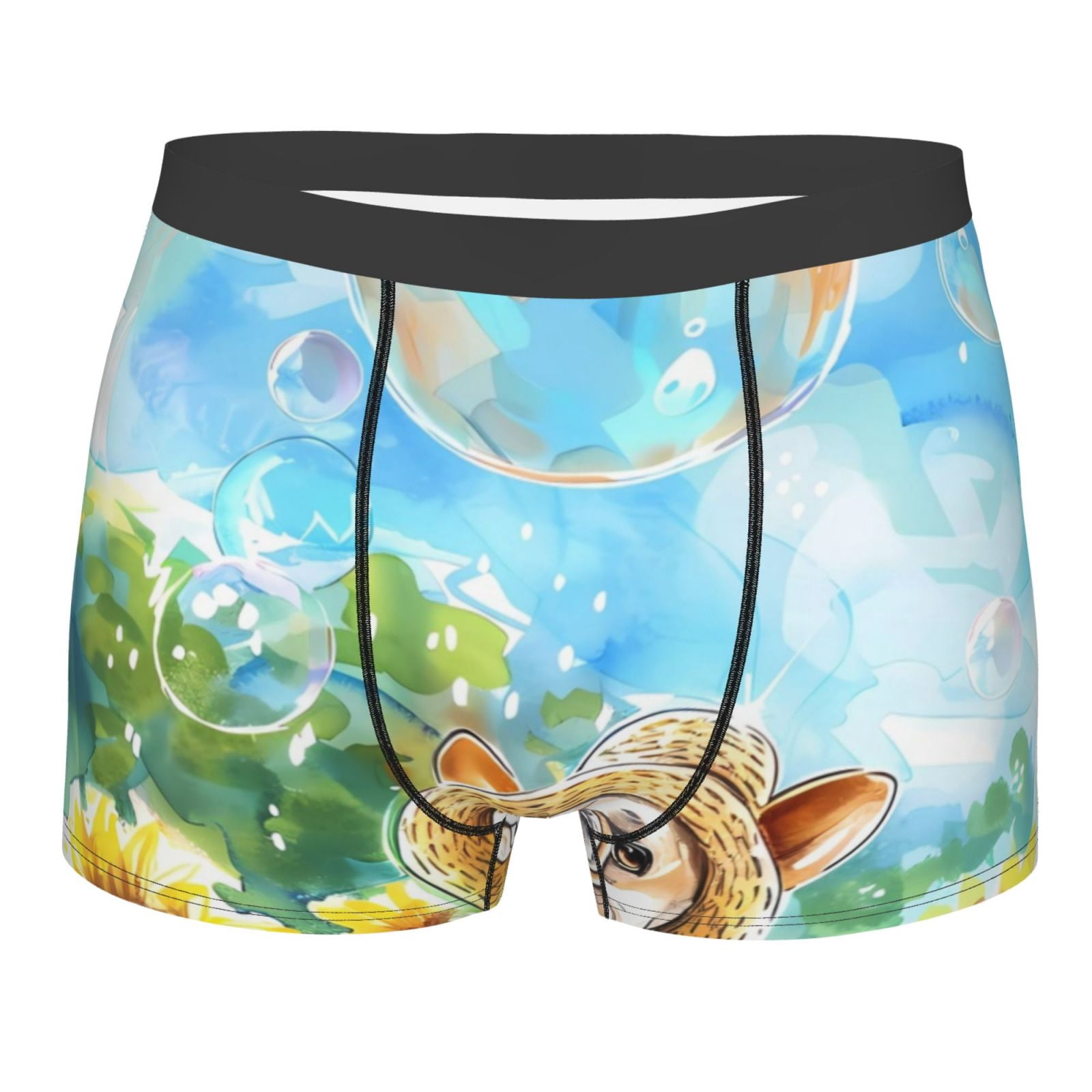 JUNZAN French Bulldog Sunflowers Bubbles Mens Underwear Boxer Briefs ...