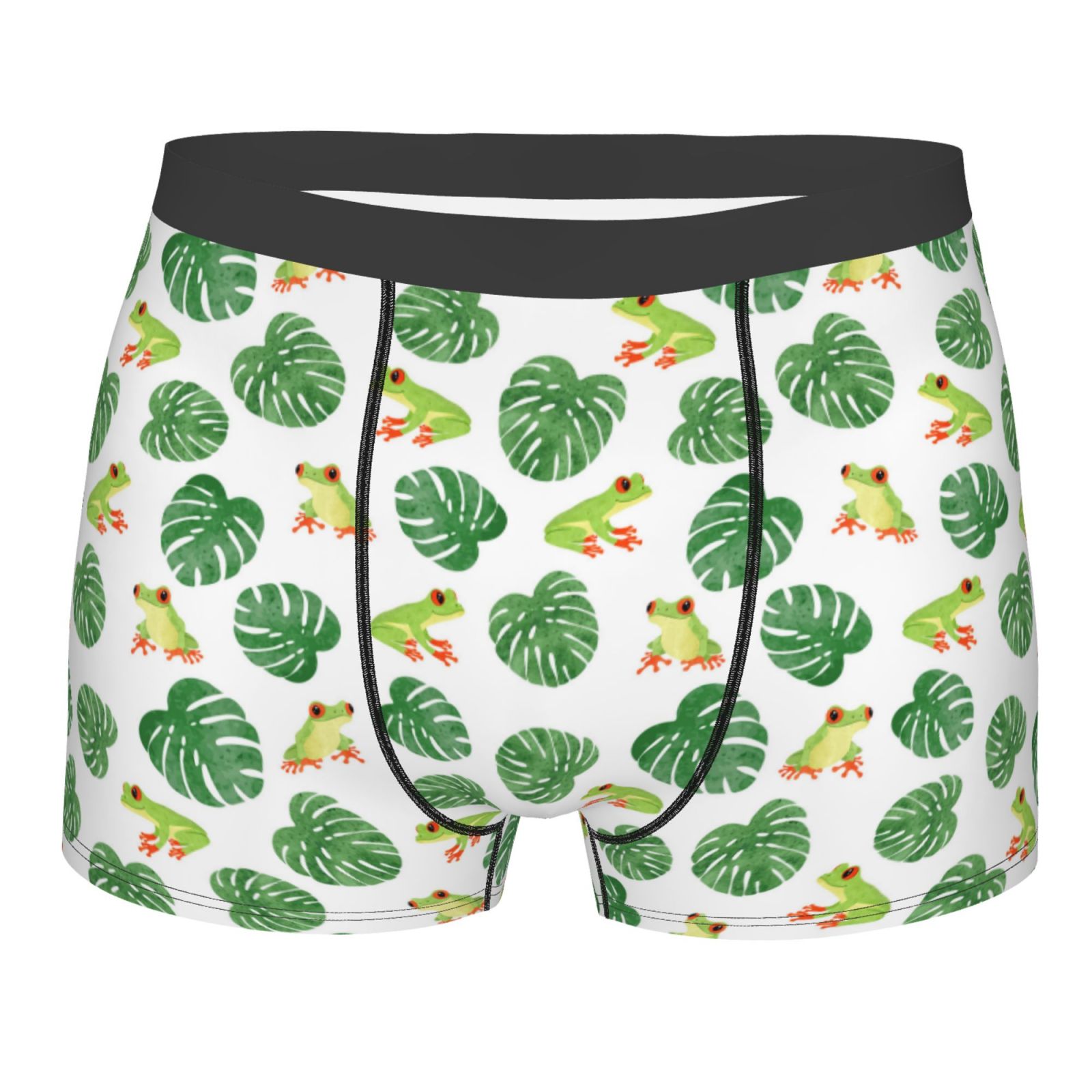 JUNZAN Frogs And Tropical Leaves Mens Underwear Boxer Briefs for Men’s ...