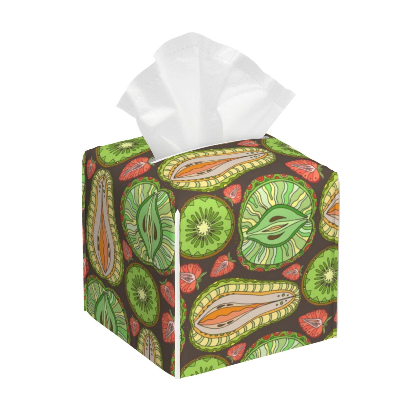 JUNZAN Fruits 1 for Tissue Box Cover Holder, Square Facial Tissue Case ...