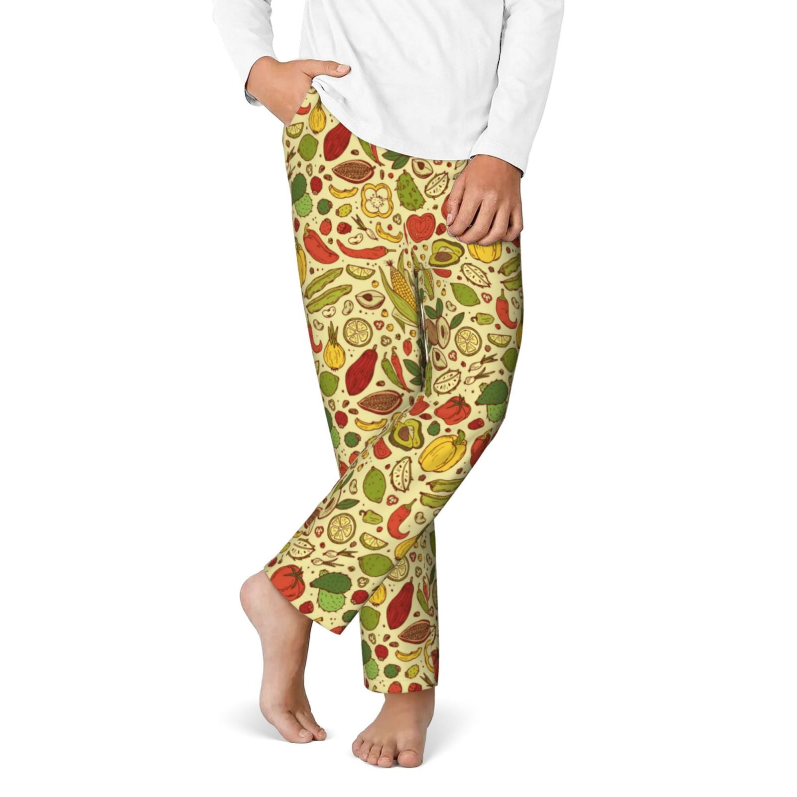 JUNZAN Fruits And Vegetables Pattern Pajama Pants for Boys Girls,Sleep ...