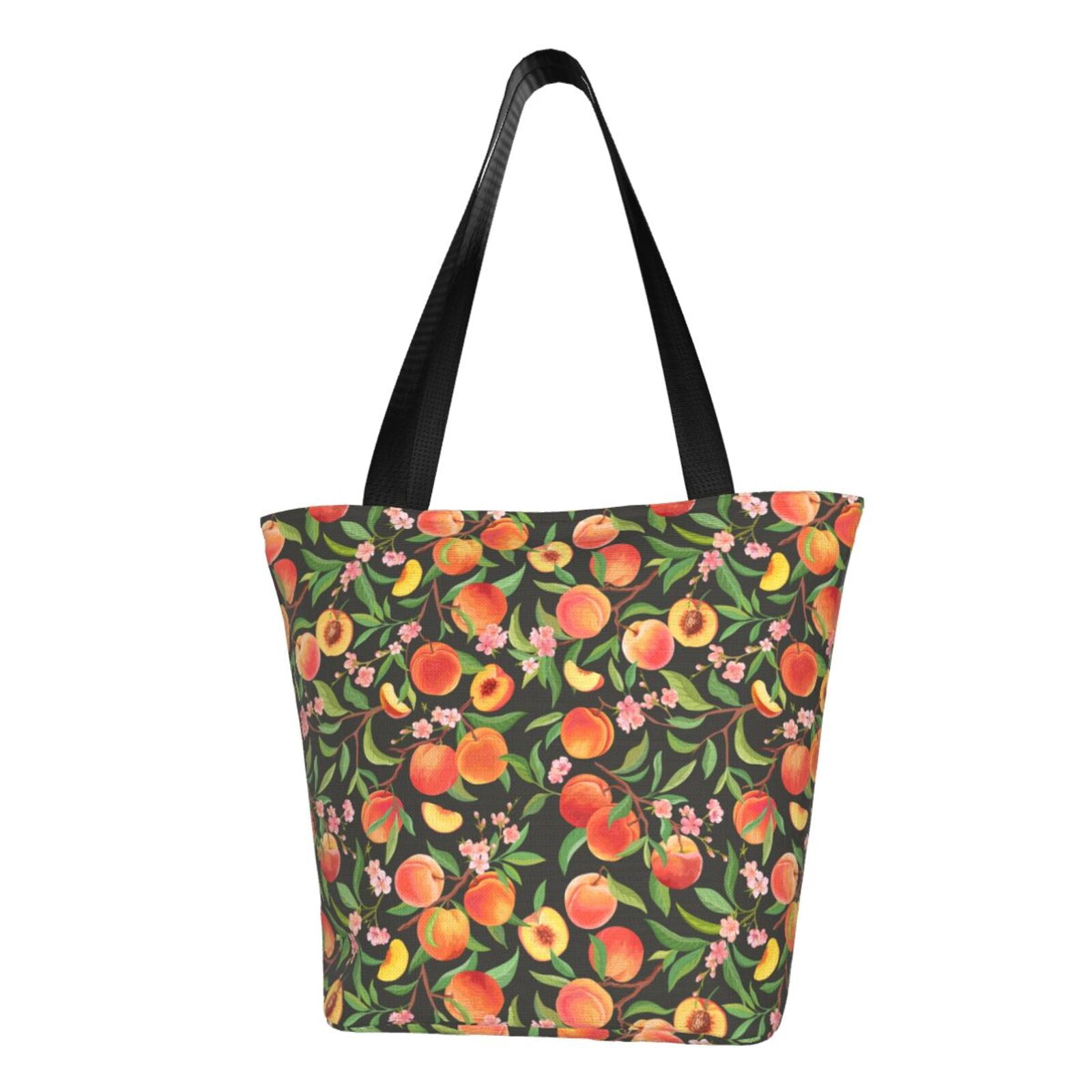 JUNZAN Fruits Peach for Shoulder Bag for Women,Tote Bag With Zipper ...
