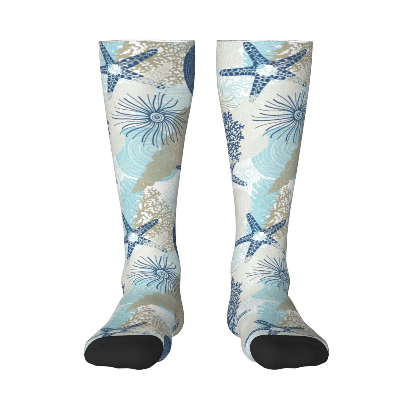 JUNZAN Fun Novelty Knee Warmer High Socks-Algae Corals And Seashells ...