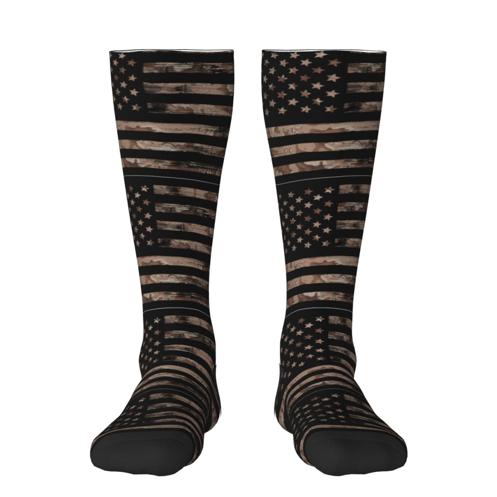 JUNZAN Fun Novelty Knee Warmer High Socks-American Flag With Desert ...